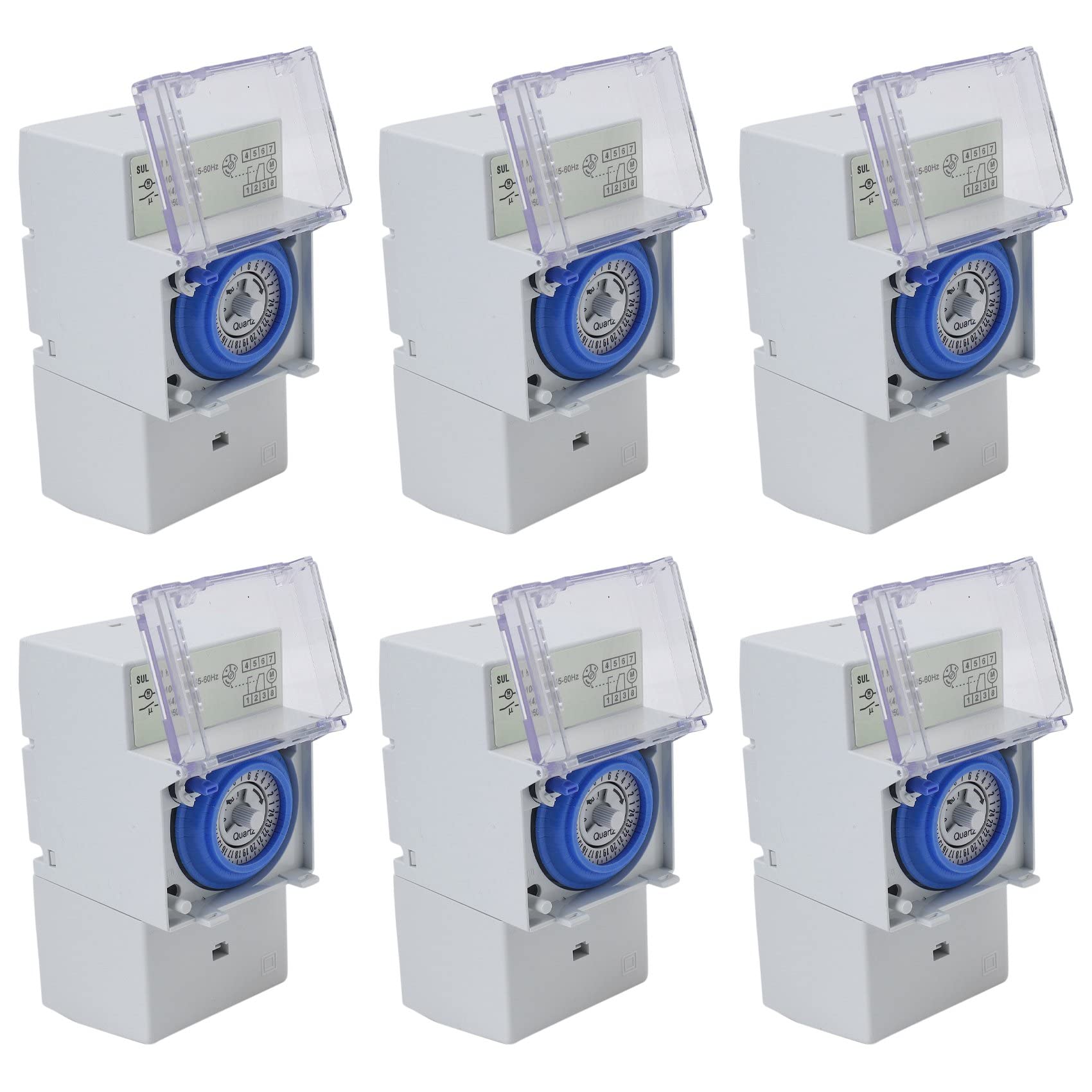 Buy 6X SUL181H Mechanical Timer 24 Hours Time Switch Relay Electrical ...