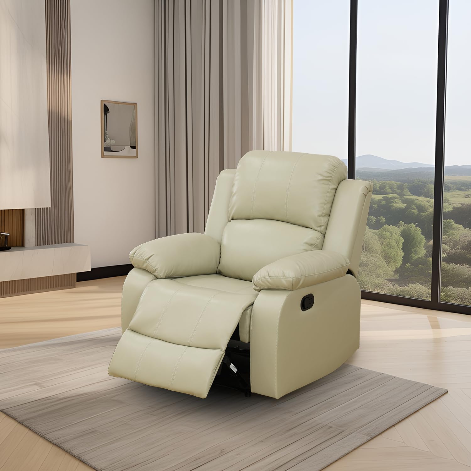 Amazon.com: Easy Manual Leather Recliner Chair for Living Room ...