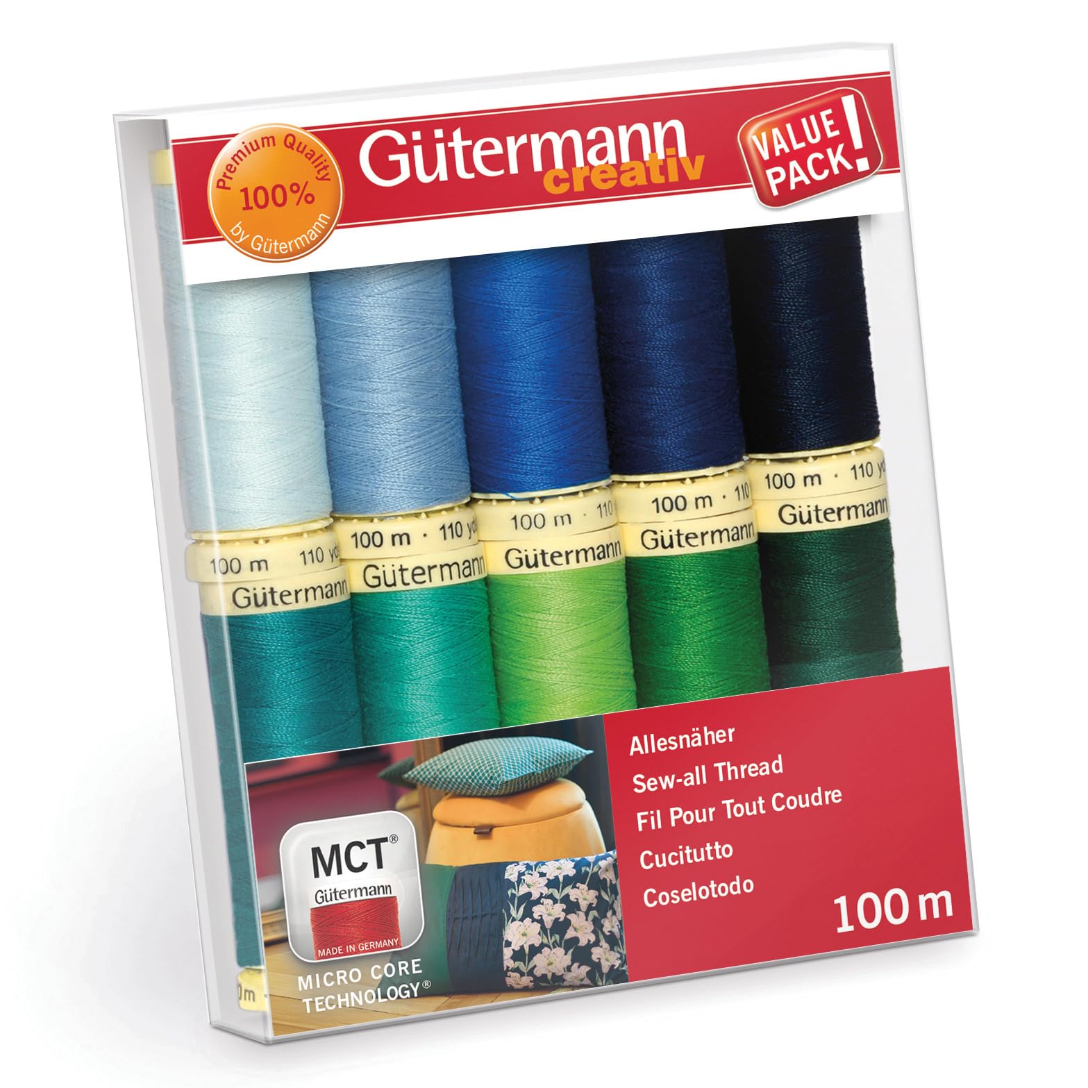 Gütermann creativ Sewing thread set with 10 spools Sew-all Thread 100 m ...