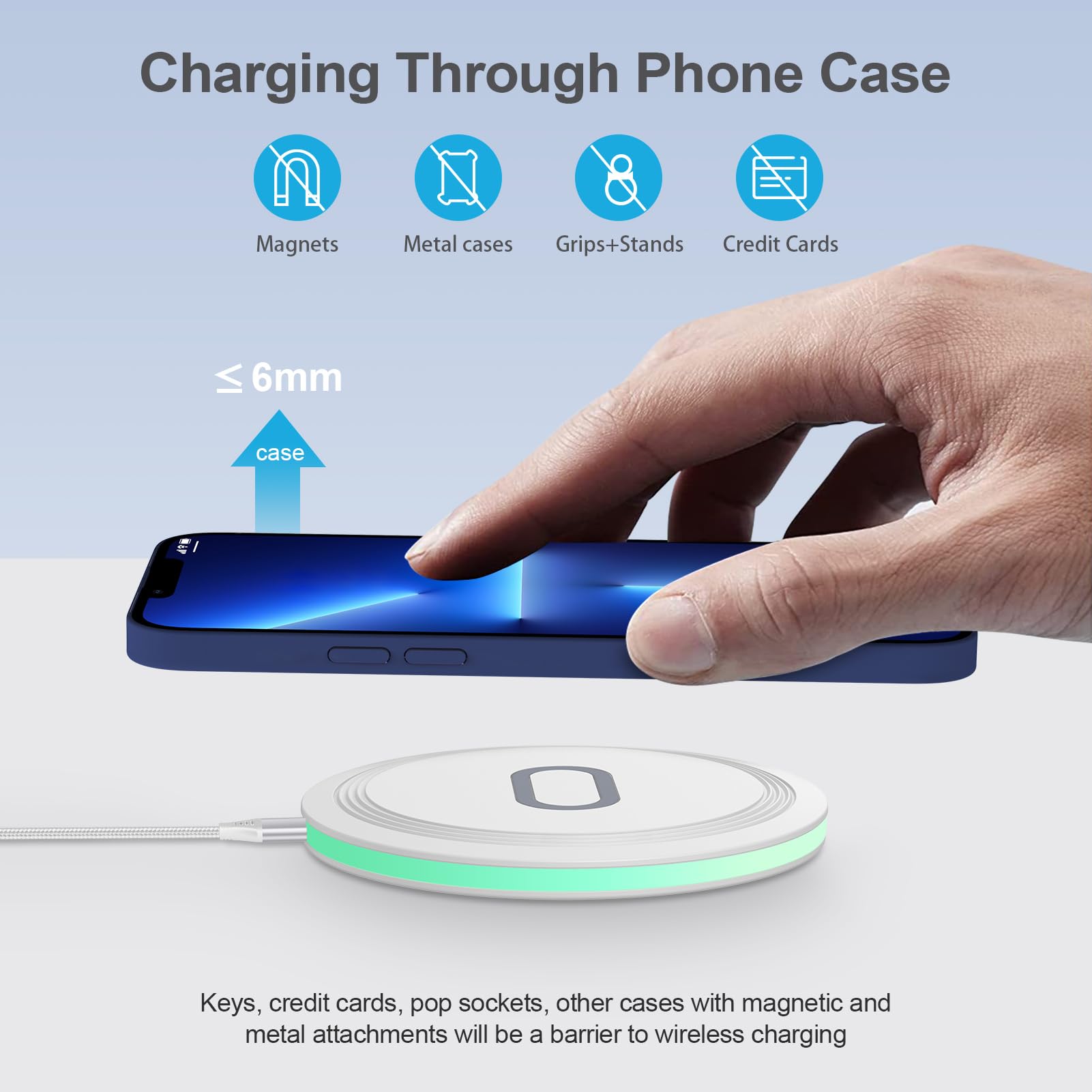 Snapklik.com : 15W Pixel 7a 8a Wireless Charger Pad Fast Charging For ...