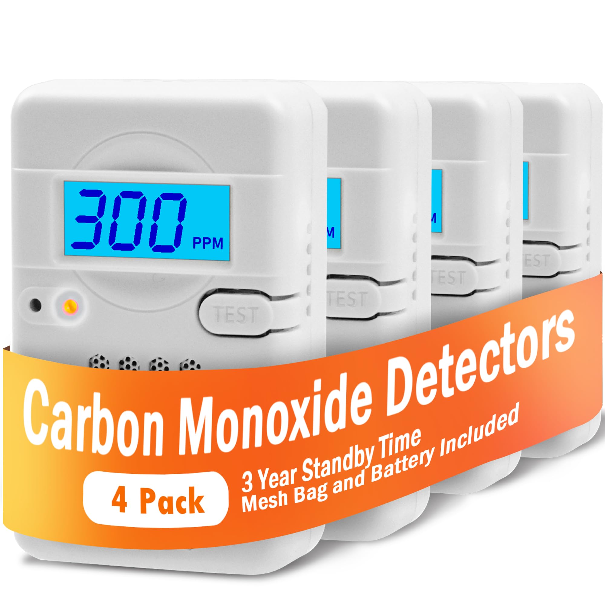LSENLTY Carbon Monoxide Detectors, 3 Years Standby Time Carbon Monoxide ...
