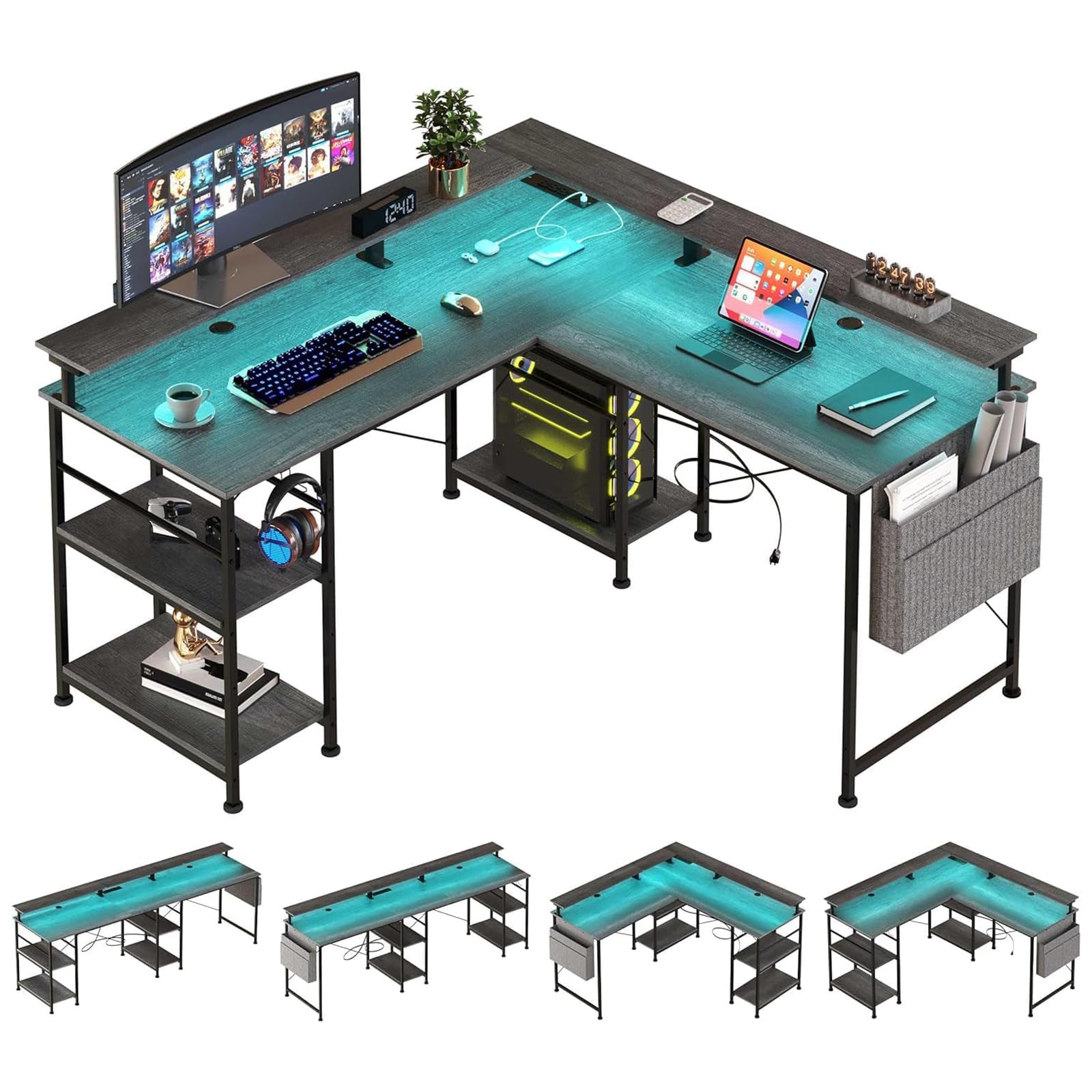 Snapklik.com : wOod-it 55 Inch Gaming Desk