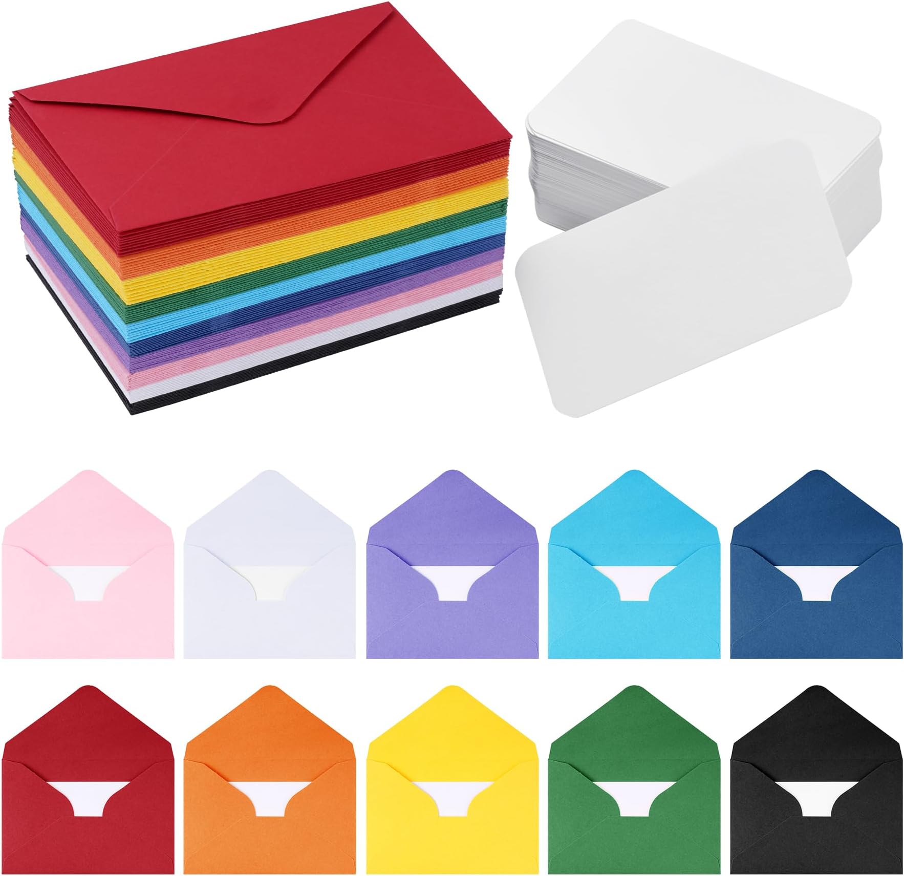 Amazon.com : AKOAK 60 Pack Colored Blank Envelopes Bank Card Envelopes ...