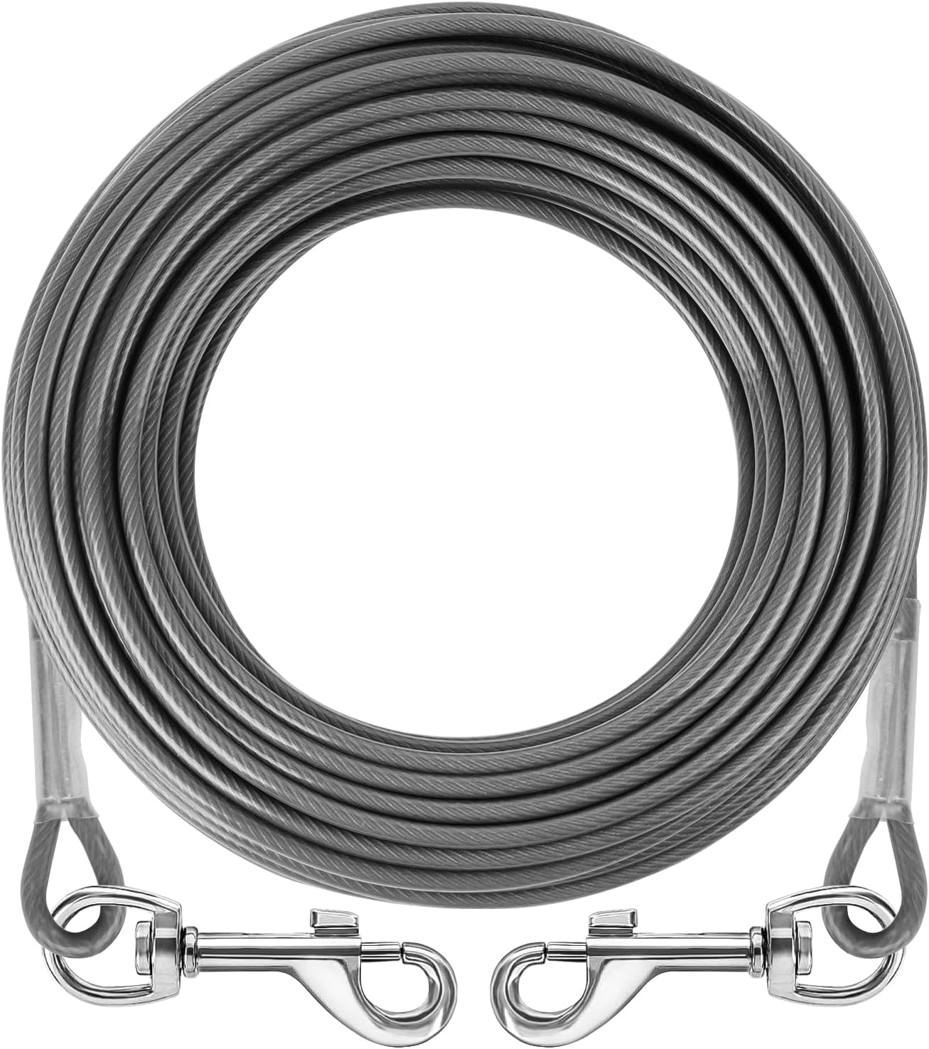 Amazon | XiaZ 犬用ワイヤーリード 3M＆ 4.5M 軽量【第2世代 コーティング加工 4-5mm細径ケーブル 錆びにくい カラビナロック付き 強力固定 小～大型犬対応 屋外飼育 ...