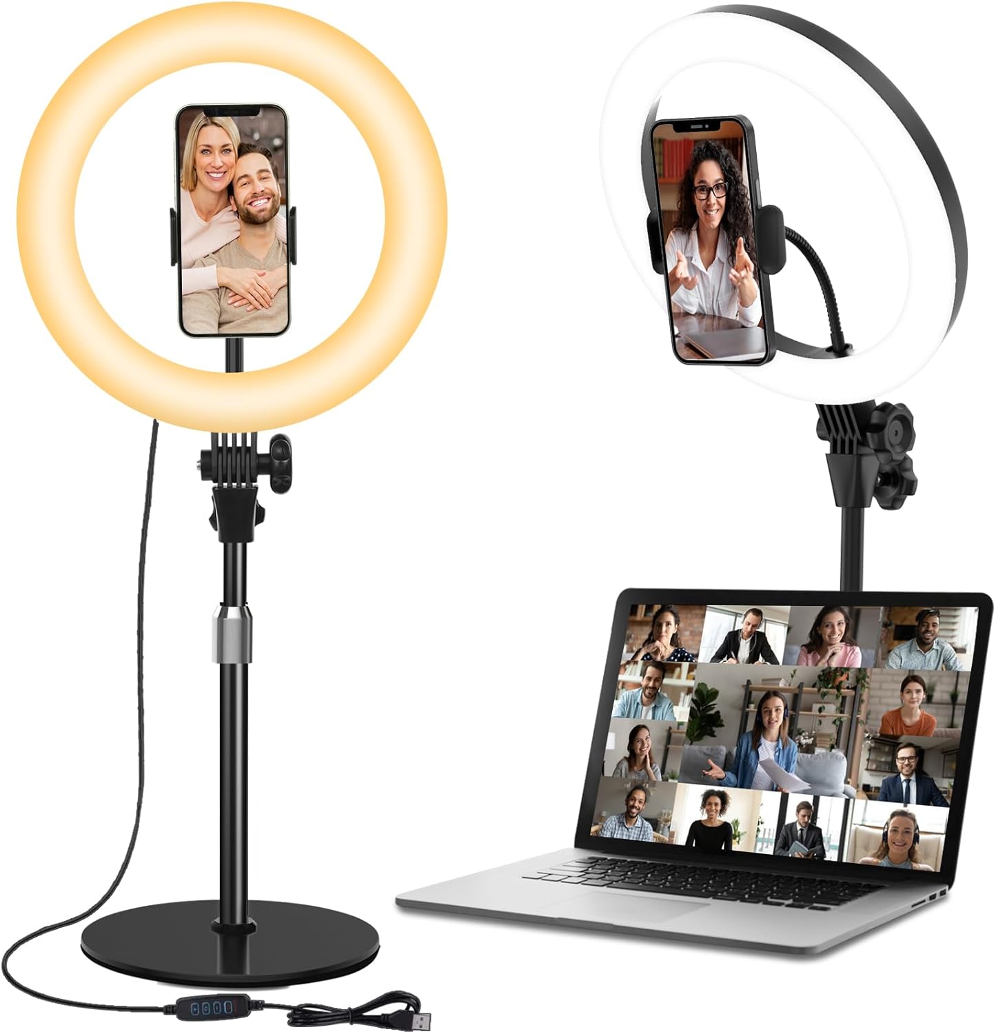 Desk Ring Light for Zoom Meetings-10.5'' Selfie Ring Light with Stand ...