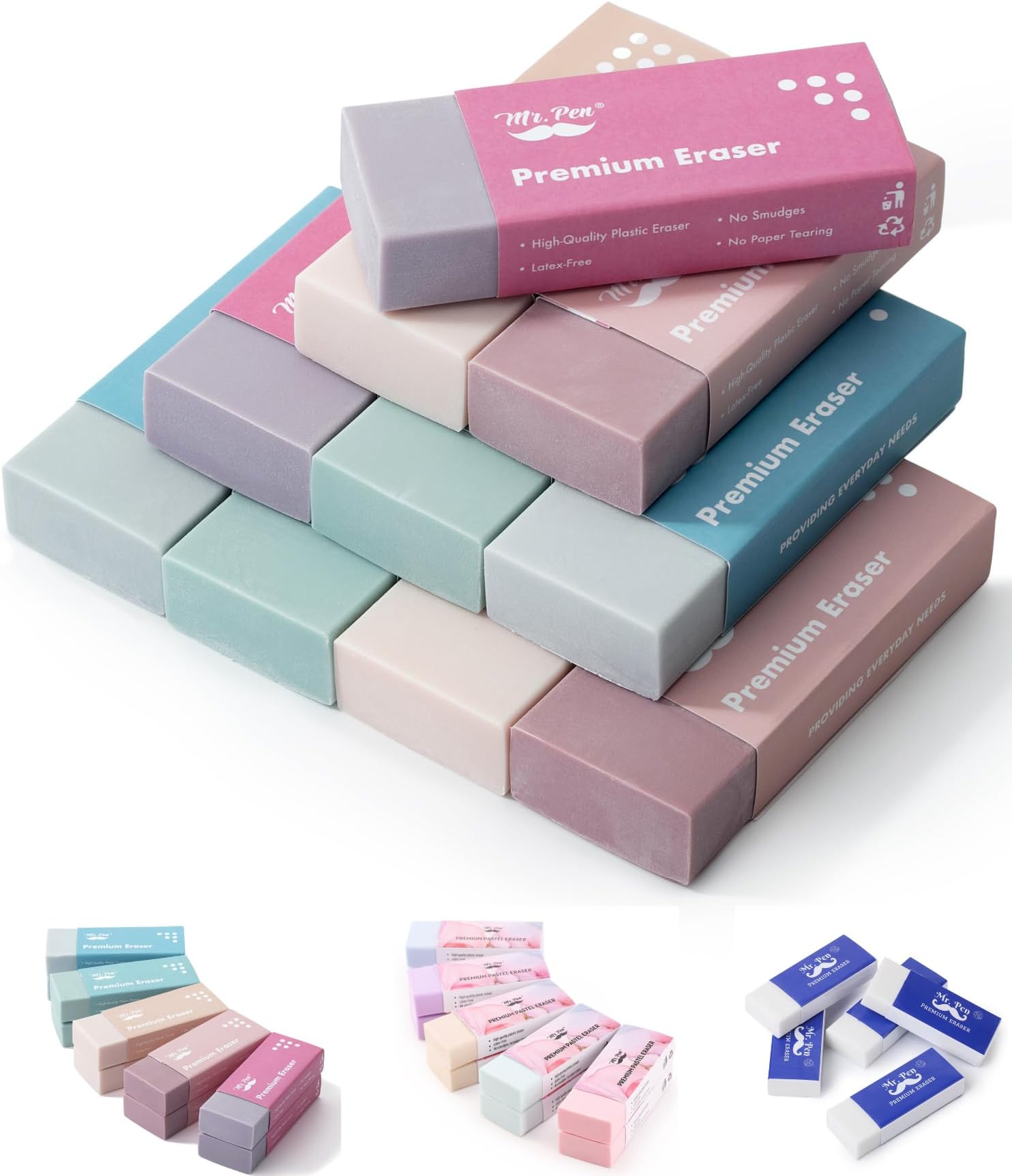 Amazon.com : Mr. Pen- Erasers, 12 Pack, Marble Pencil Eraser, Erasers ...