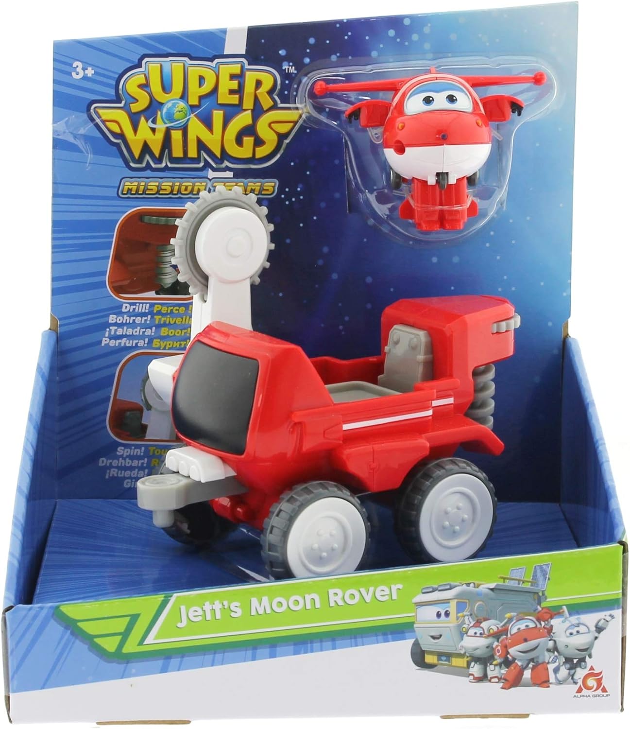 Super Wings Véhicule à Fonction SW Jett's Moon Rover + 1 Jett Transform ...