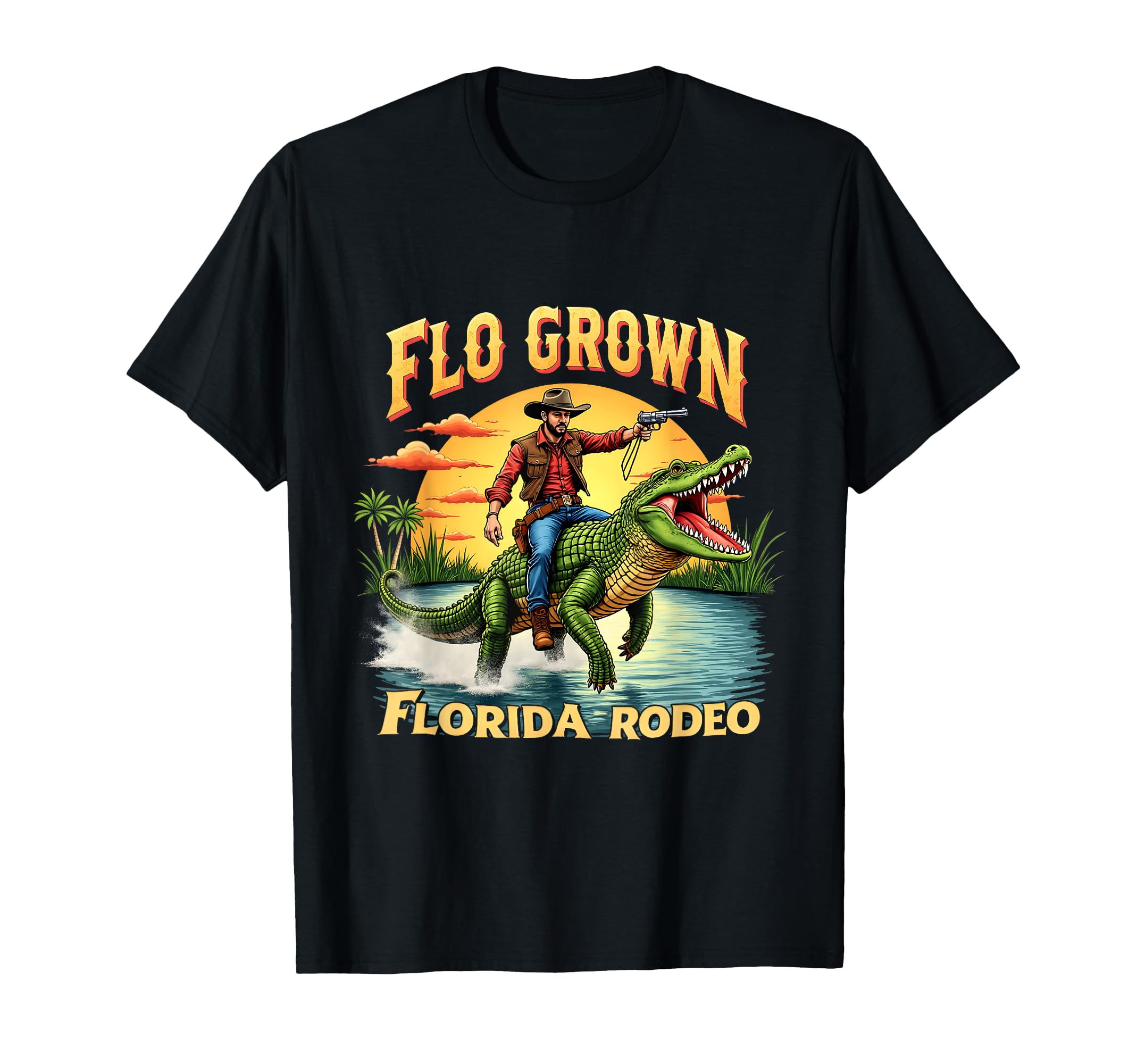 Amazon.com: Vintage Retro Flo Grown Florida Rodeo Alligator Ride ...
