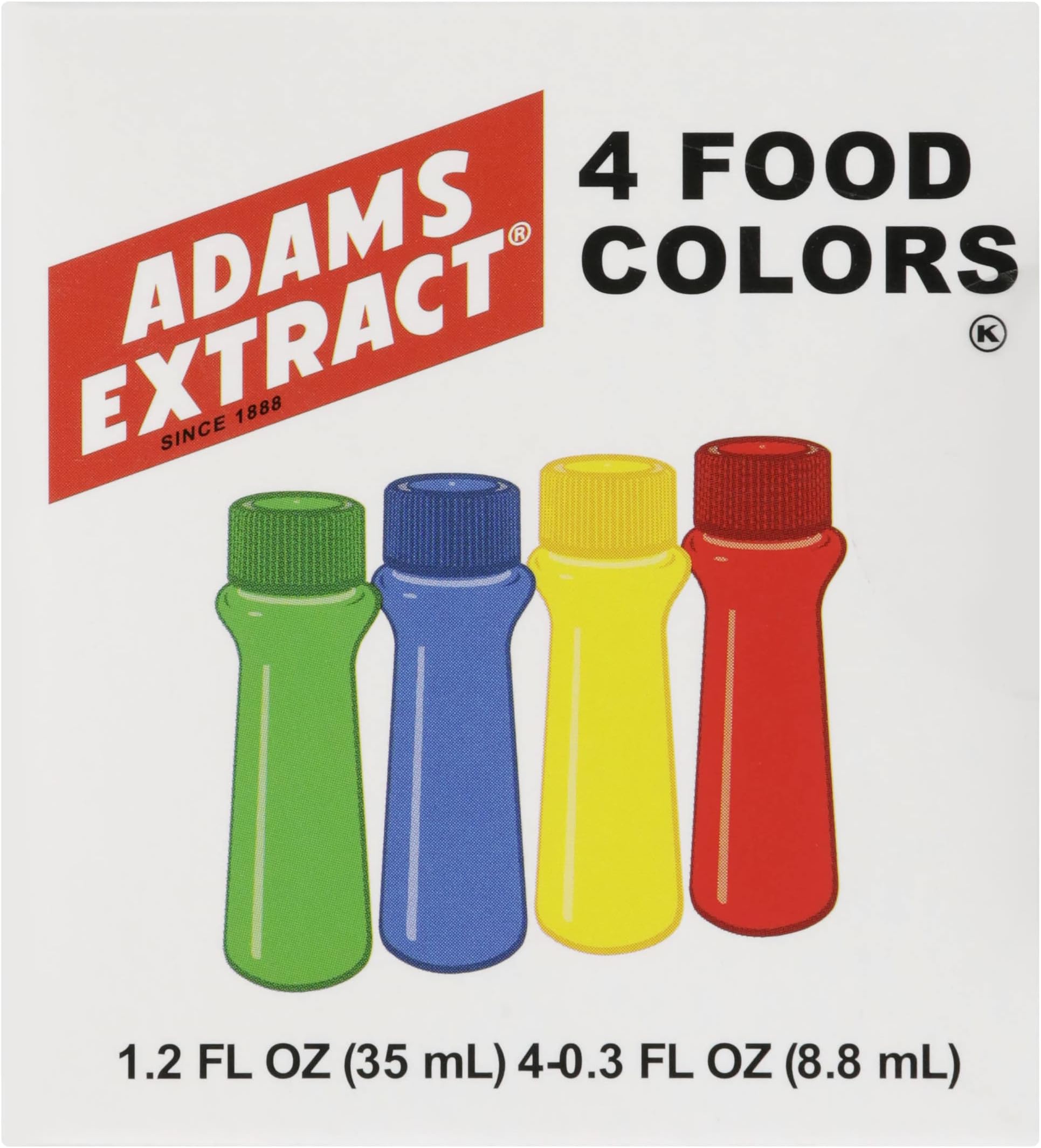 Amazon.com: Adams Extract Food Colors, 4 Food Color Pack with Green ...