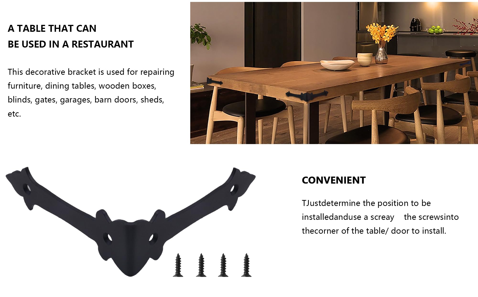 Rustic Table Edge Corner Brackets Corner Table Bracket Etsy