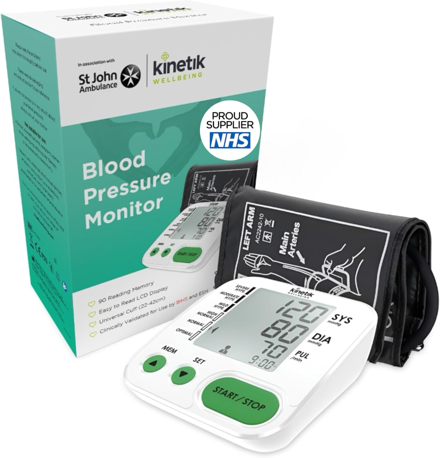 Kinetik Wellbeing Home Use Blood Pressure Monitor - Used by the NHS ...