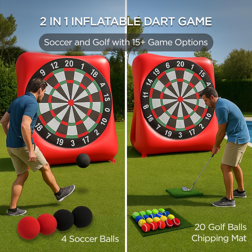 Snapklik.com : Inflatable Soccer Dart Board And Golf Darts Giant Kick ...