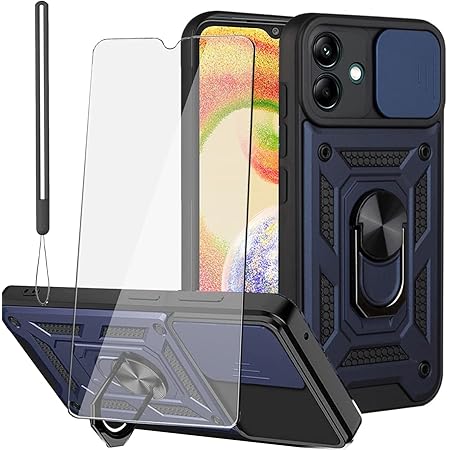 ZMONE Funda para Samsung Galaxy A04 Case Mica de Vidrio Cristal Templado [2 Pack] Híbrido Doble ...