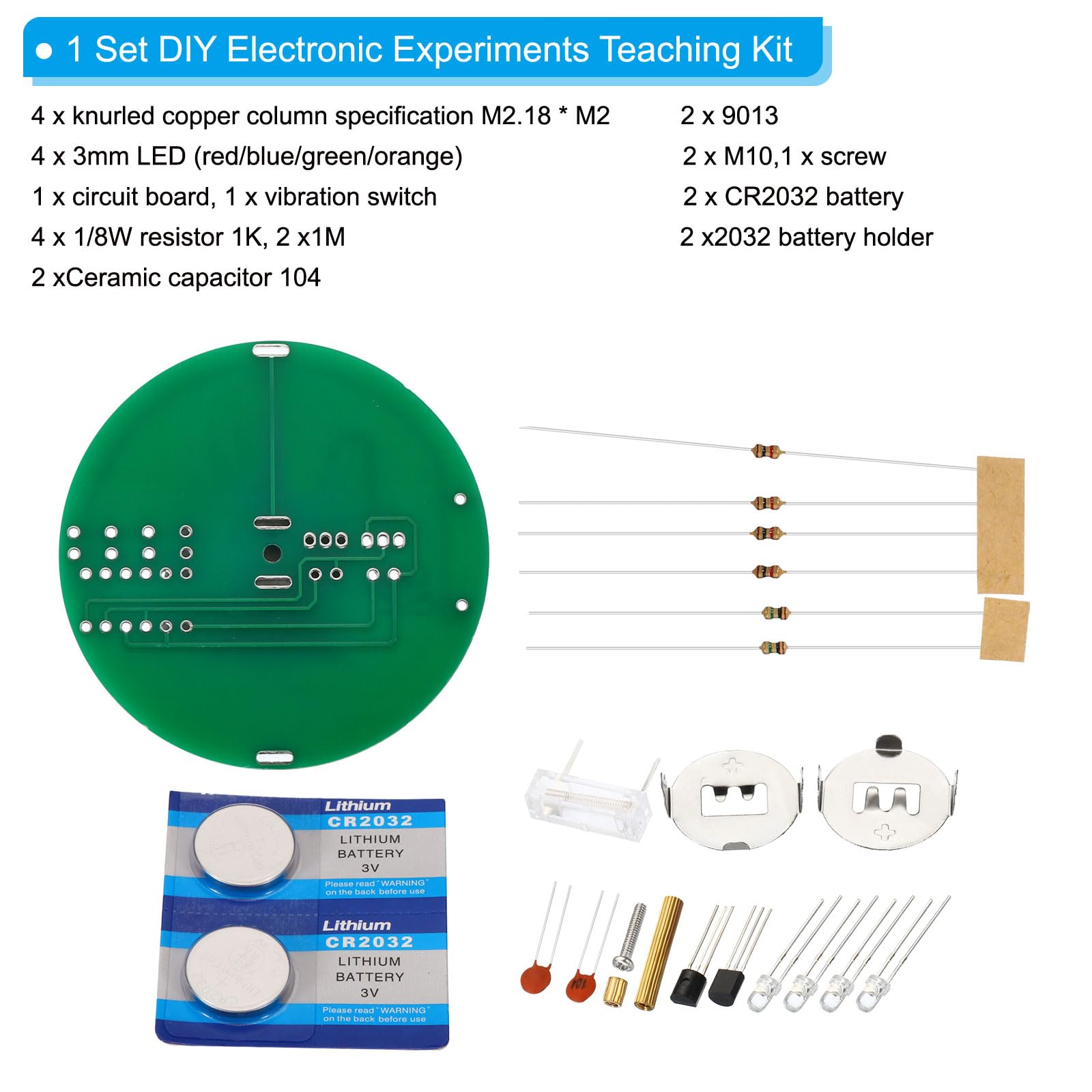 PATIKIL Soldering Practice Board, 1 Set Electronics Kit Prototype PCB Board DIY Welding Circuit ...