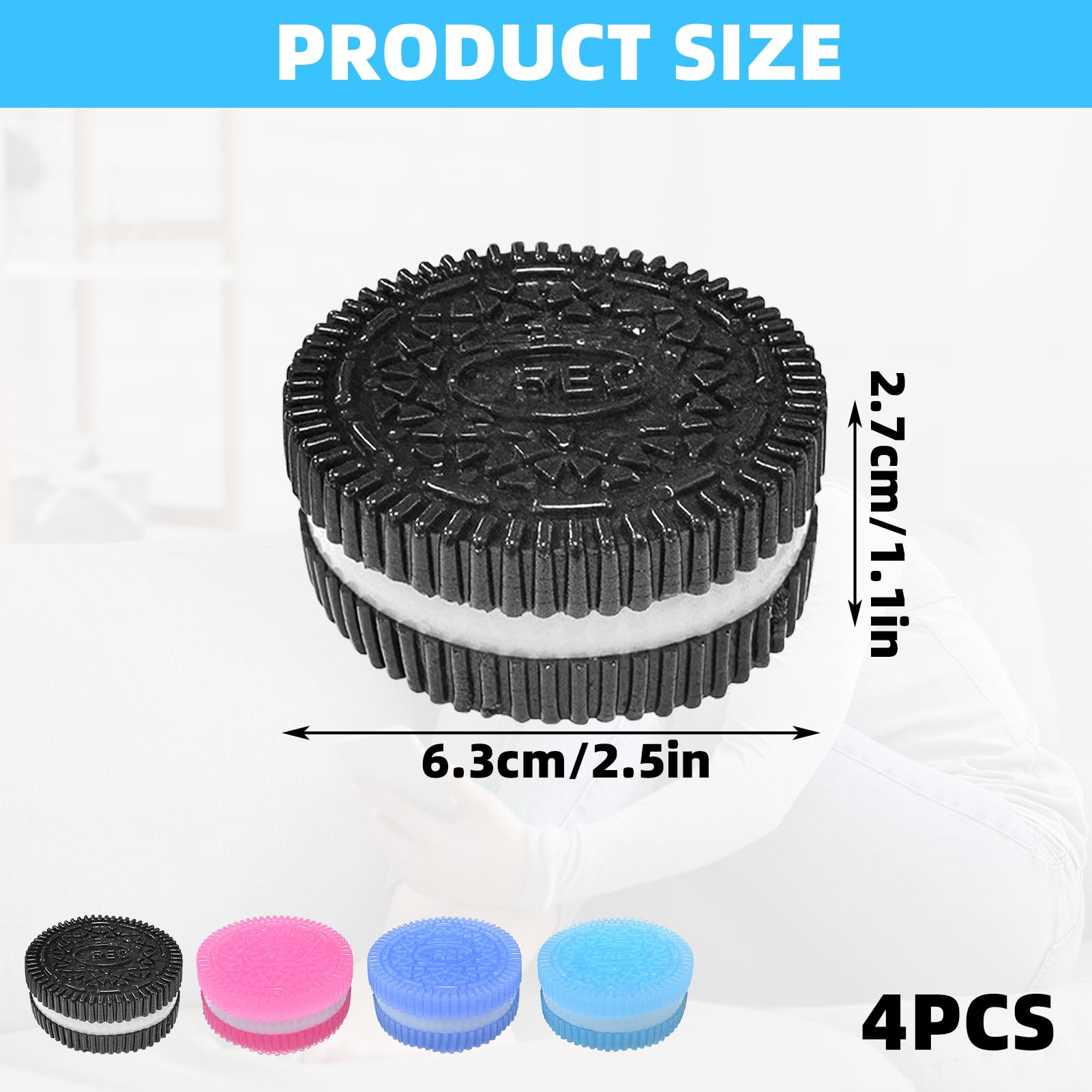 4 Pcs Taba Squishy,Sticky Fufu Squishy,Taba Squishy Oreo,Stress Biscuit ...