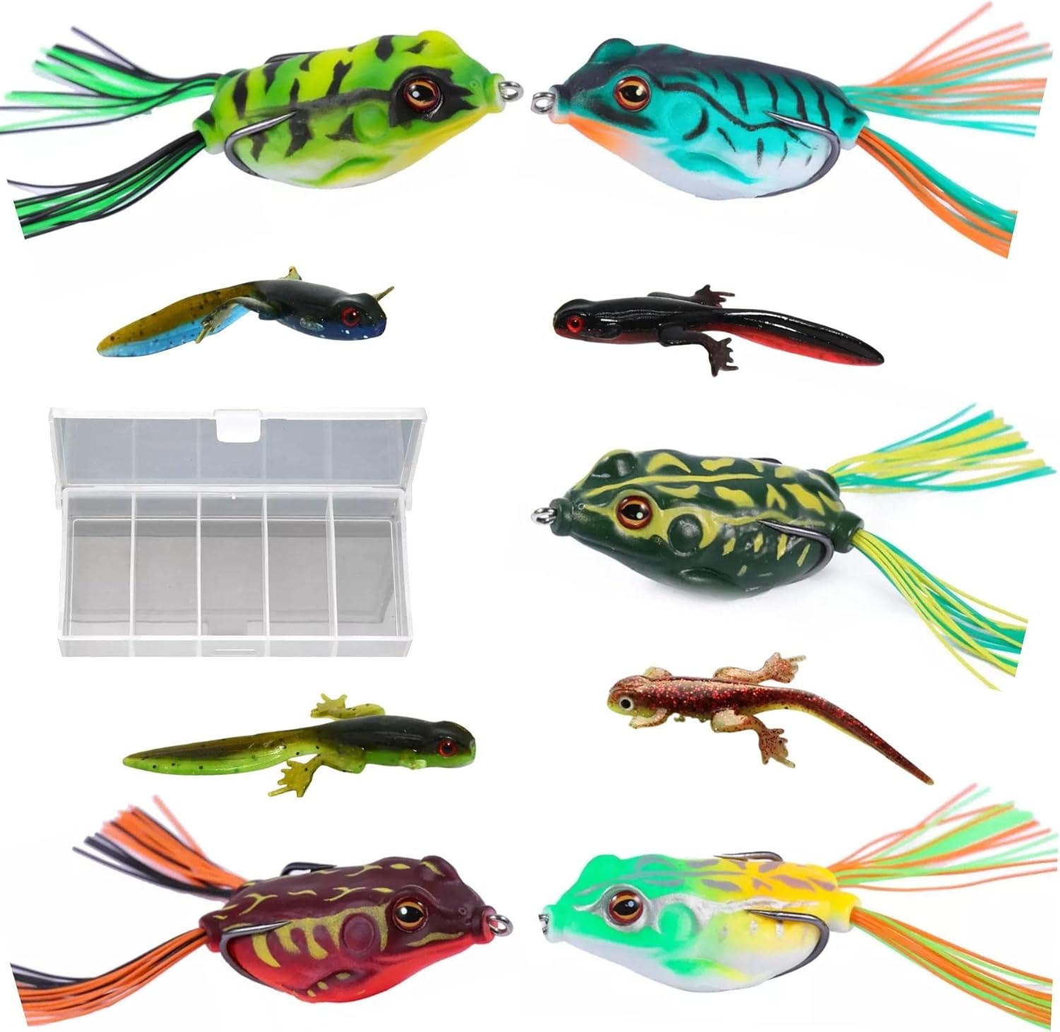 Amazon.com : SAKANA PRO | 10 Piece Topwater Frog & Tadpole Bass Fishing ...