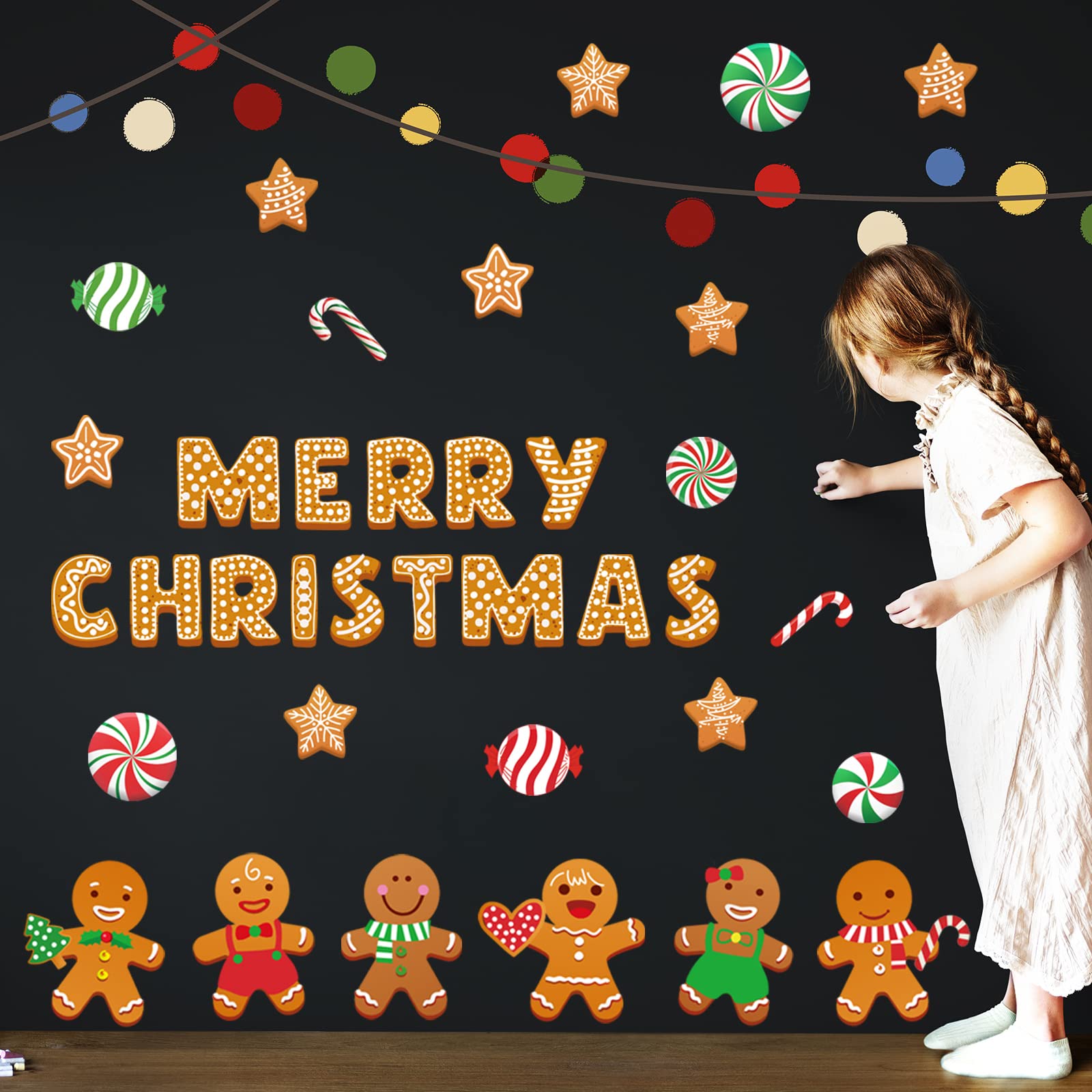 Snapklik.com : Whaline Christmas Gingerbread Bulletin Board Decorations ...