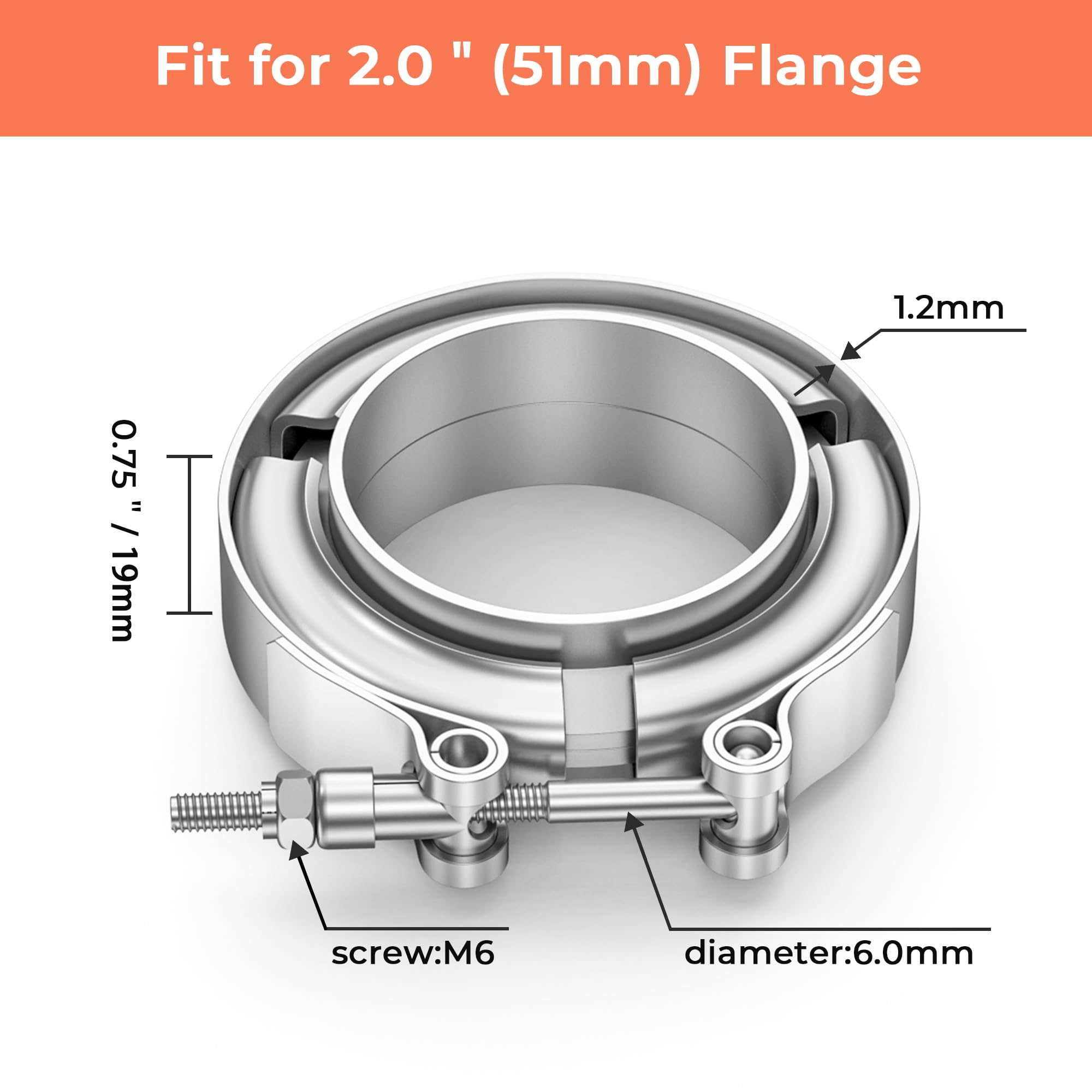 Snapklik.com : WYSIWYKA 2 Inch V Band Clamp 304 Stainless Steel, For ...