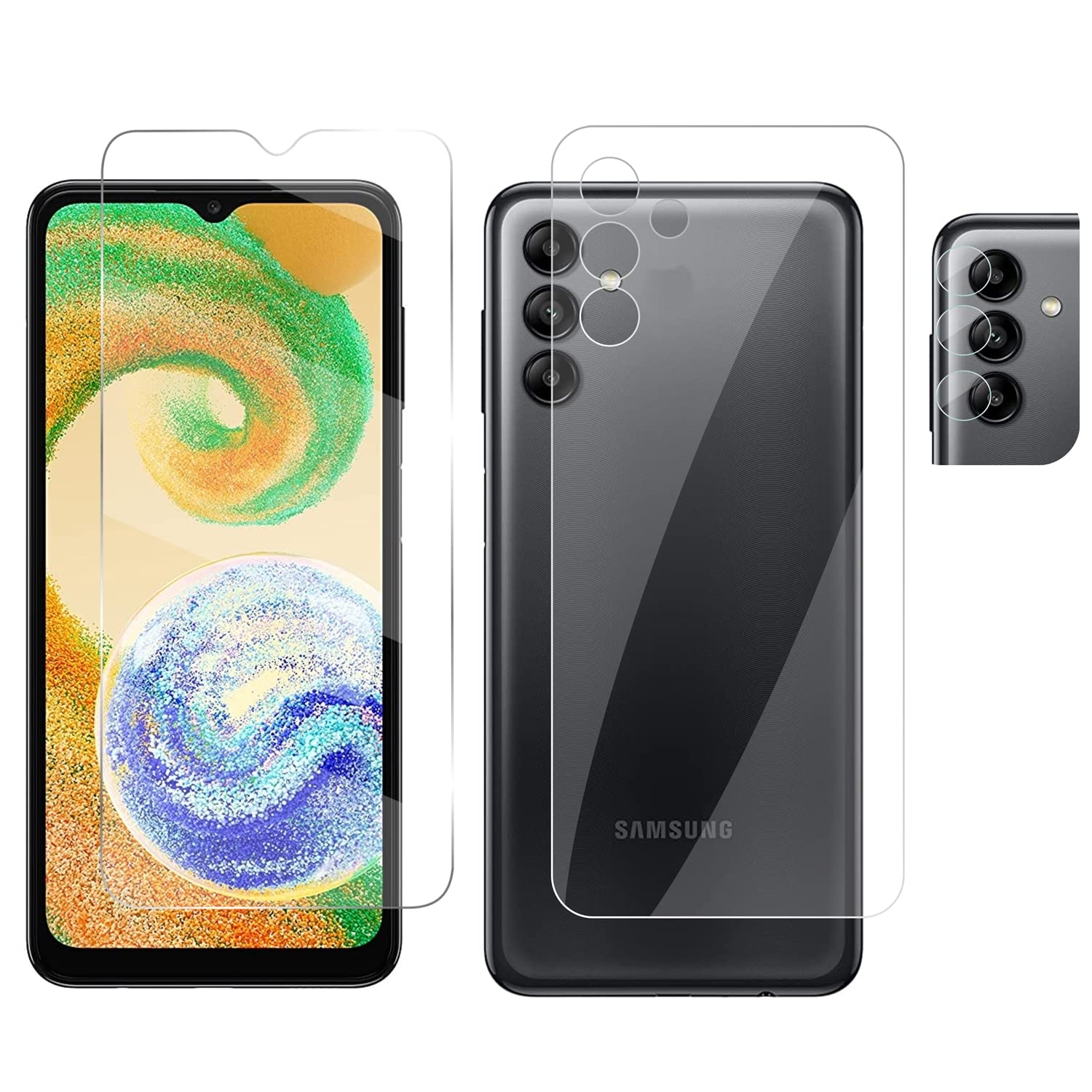 Wisely 3in1 Camera Lens Nano Glass + Anti Scratch Front & Back Guard ...