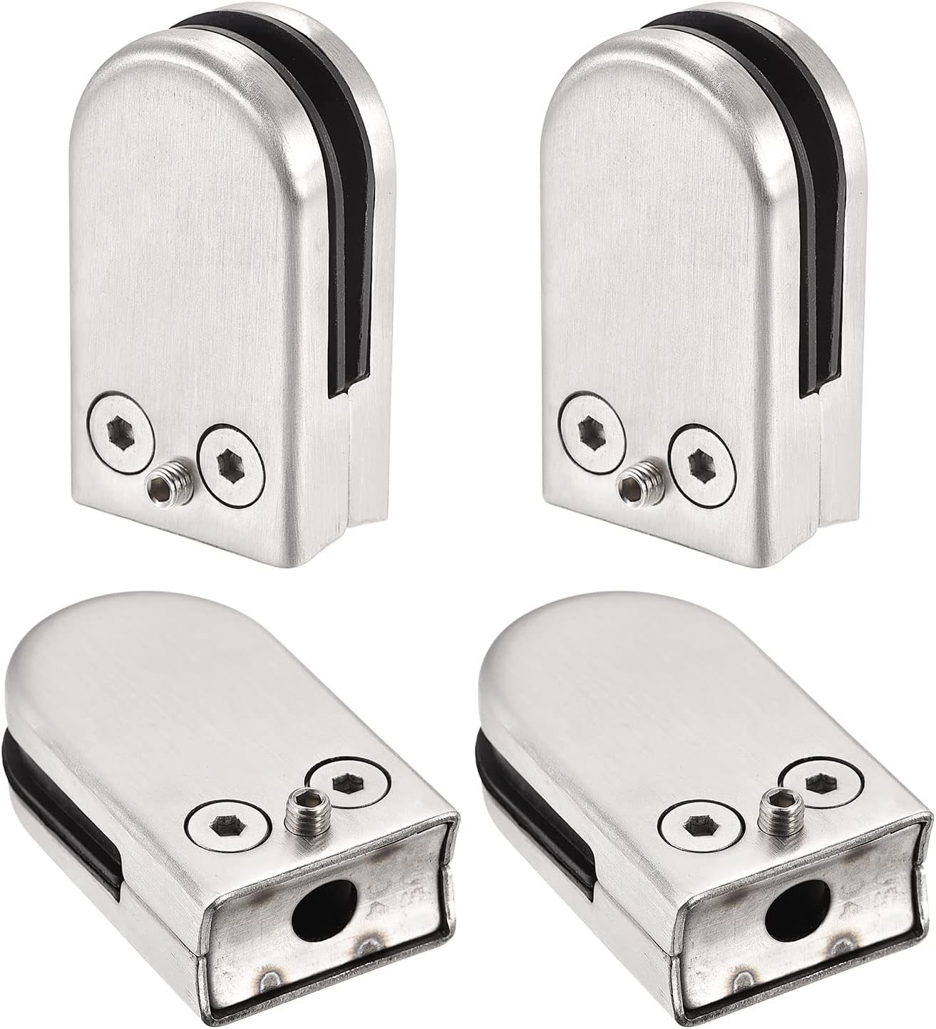 Amazon.com: uxcell 304 Stainless Steel Glass Clamp, 4Pcs Glass Clip ...