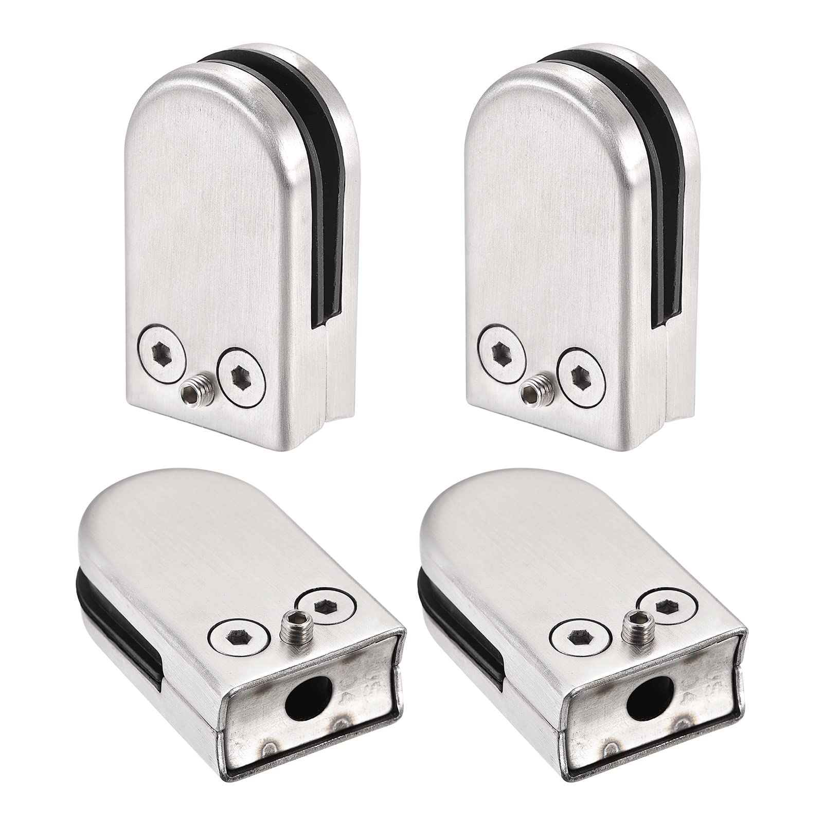 Amazon.com: uxcell 304 Stainless Steel Glass Clamp, 4Pcs Glass Clip ...