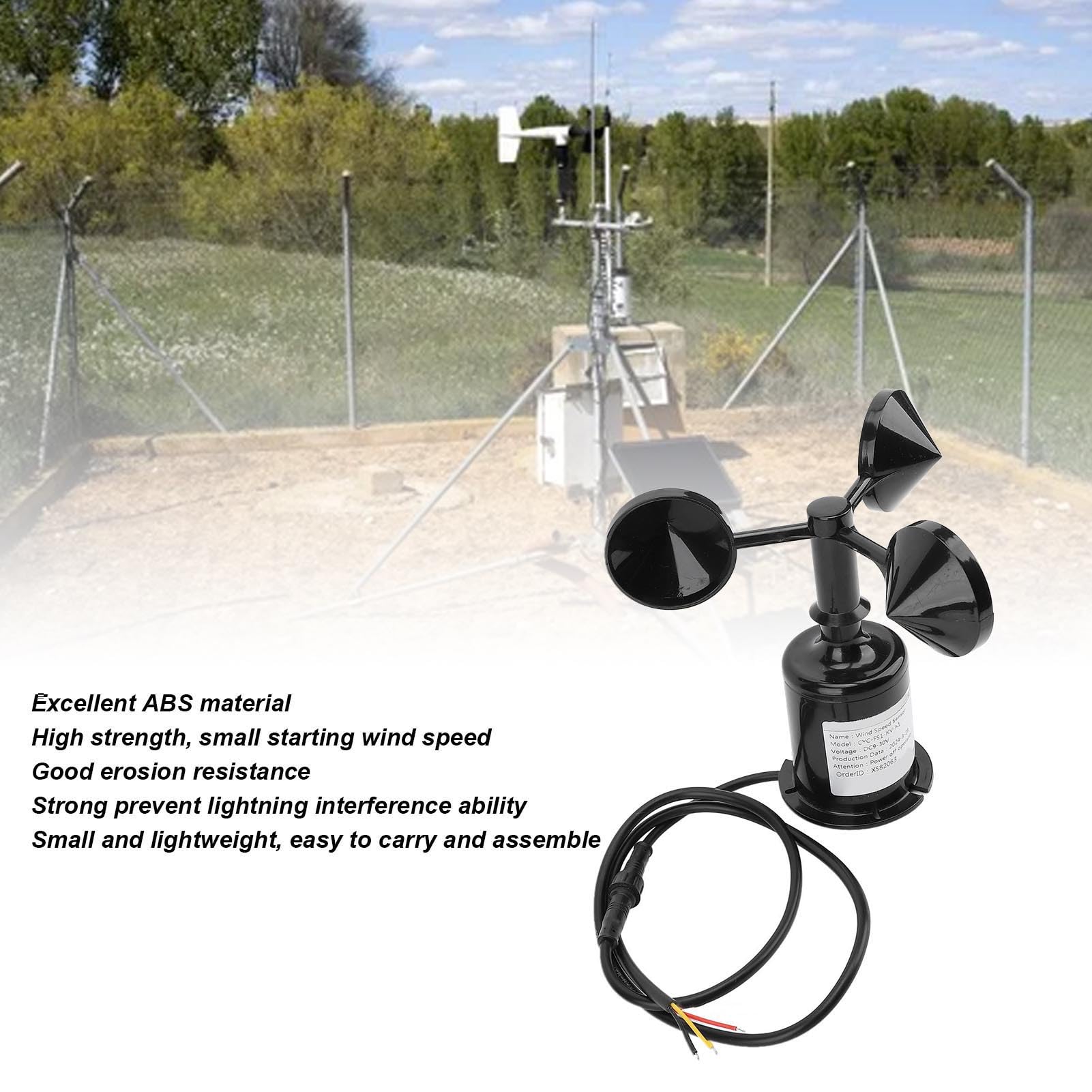 Weather Monitoring Equipment Ultrasonic Anemometer Wind Speed Sensor ...