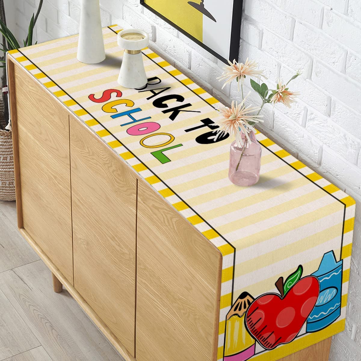 Snapklik.com : Pudodo Back To School Table Runner First Day Of School ...