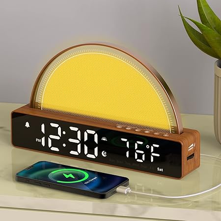 Amazon.com: Sunrise Alarm Clock, Wake Up Light Dawn Simulator, Bedside Sun Lamp Multi Color ...