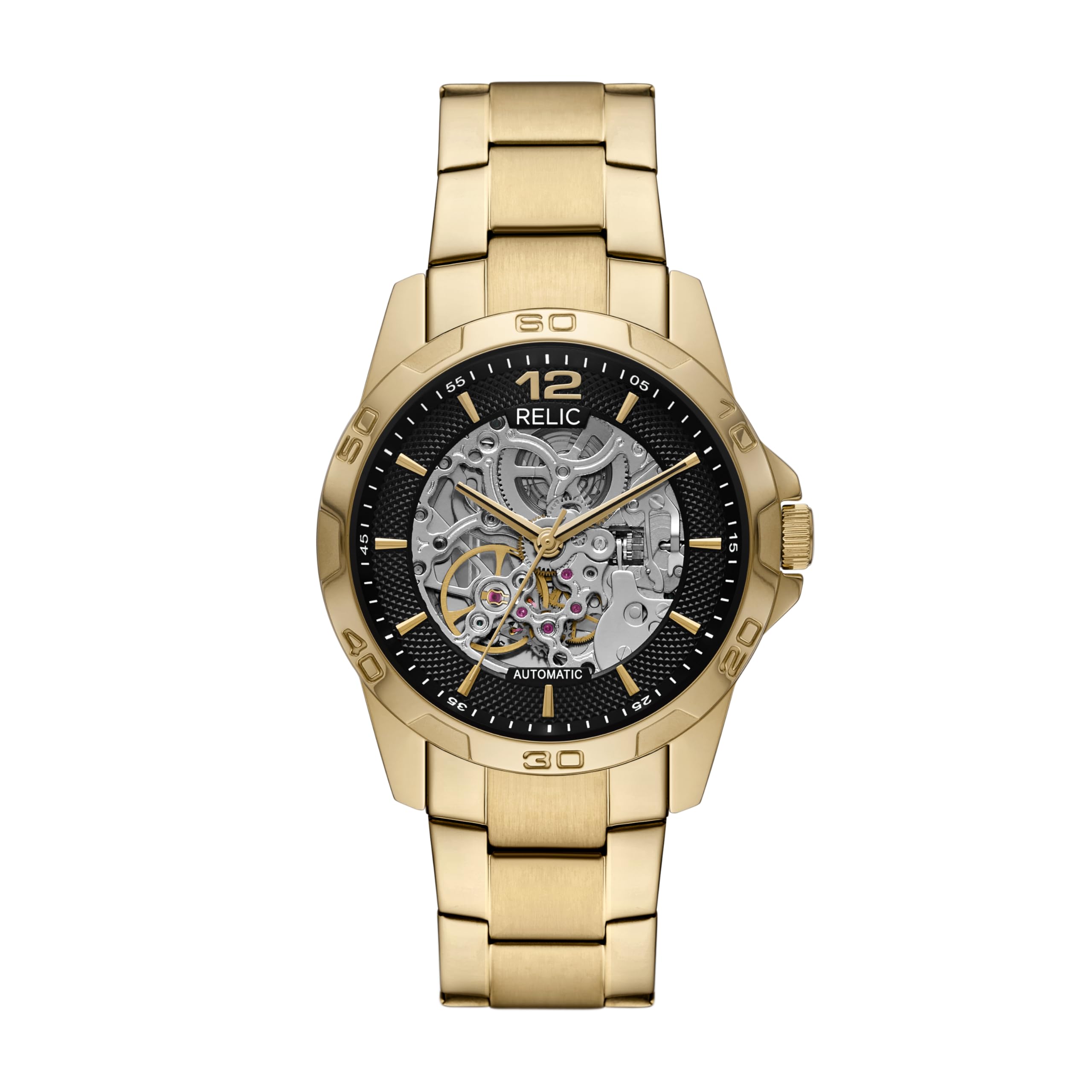 Amazon.com: Relic by Fossil Men's Brennan Automatic Gold-Tone Stainless ...
