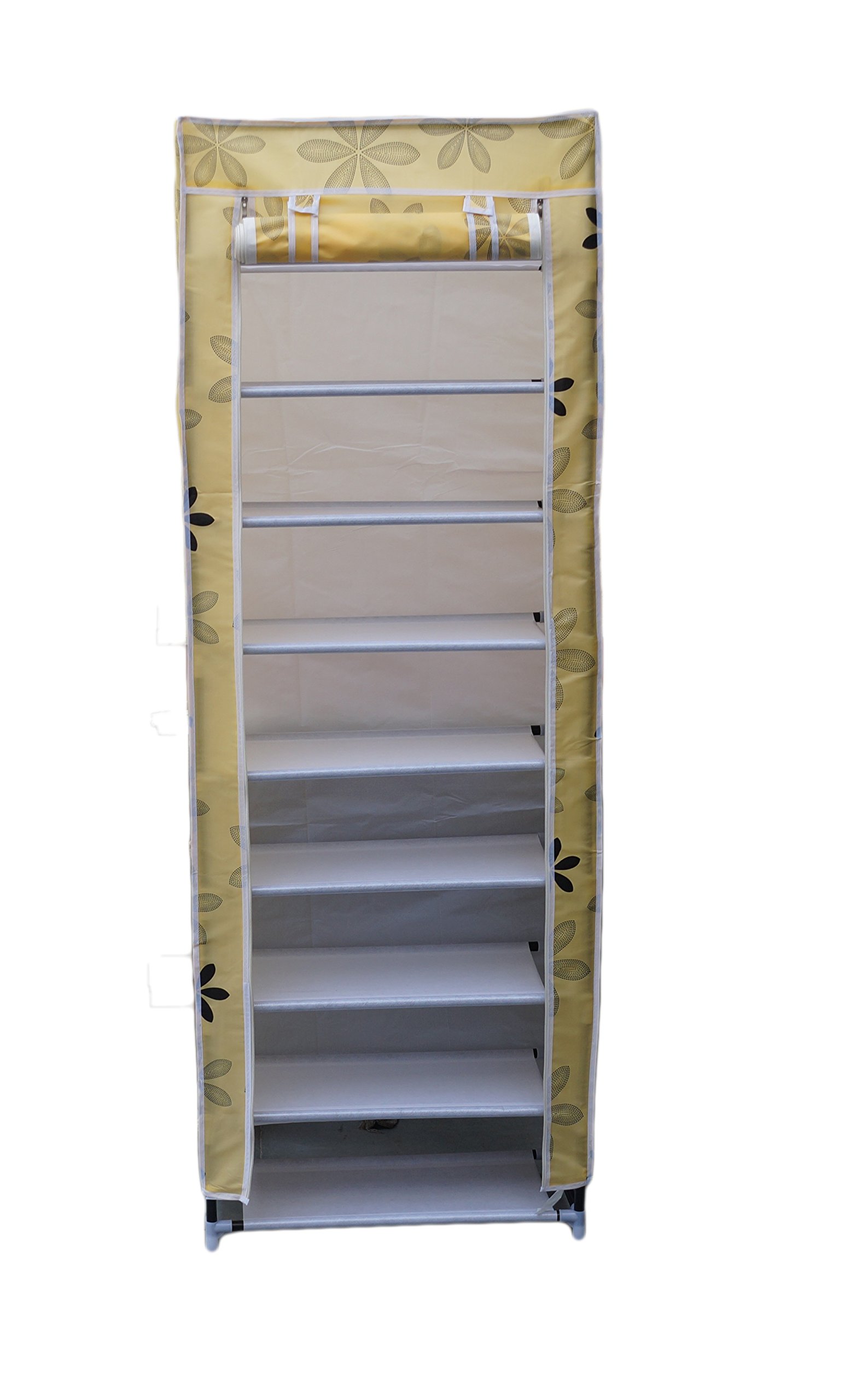 PINDIA Printed Floral 9 Layer Shoe Rack Organizer Waterproof Racks ...