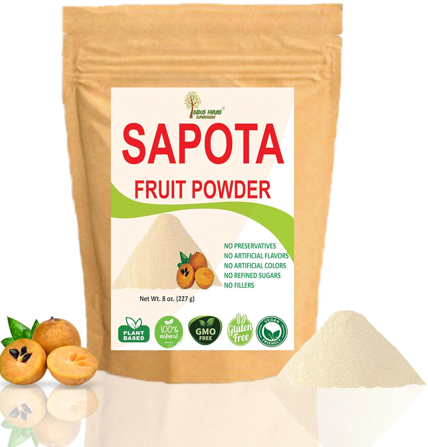 Amazon.com: Indus Farms Superfoods Sapota Whole Fruit Powder, 8 oz ...