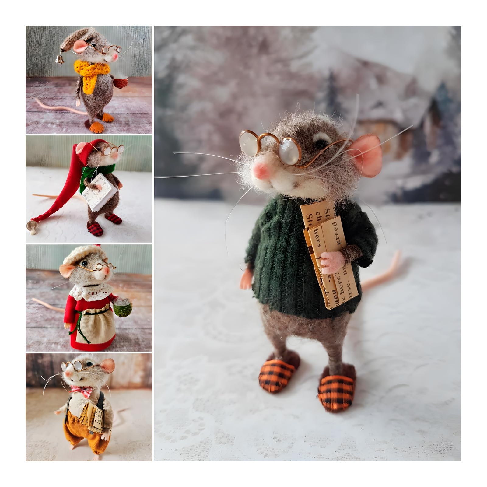 Amazon.com: Cute Needle Felted Mouse, 2025 New Christmas Wool Felt ...