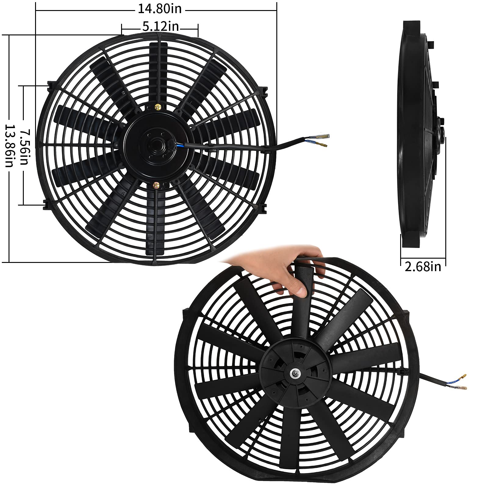 Snapklik.com : MuHize Electric Electric Radiator Cooling Fan - Upgraded ...