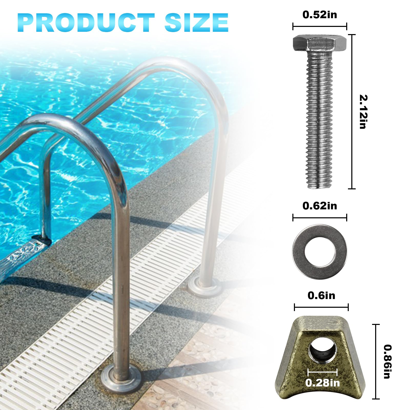 Snapklik.com : Pool Ladder Anchors - PW-4C Perma-Socket Wedge Assy For ...