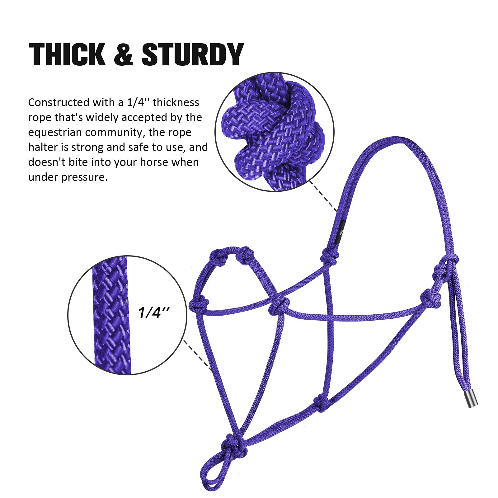 Snapklik.com : Harrison Howard Rope Halters For Horses Super Sturdy ...