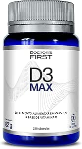 D3 Max - Vitamina D3 2000UI diluida em TCM - 150 cápsulas Softgel ...