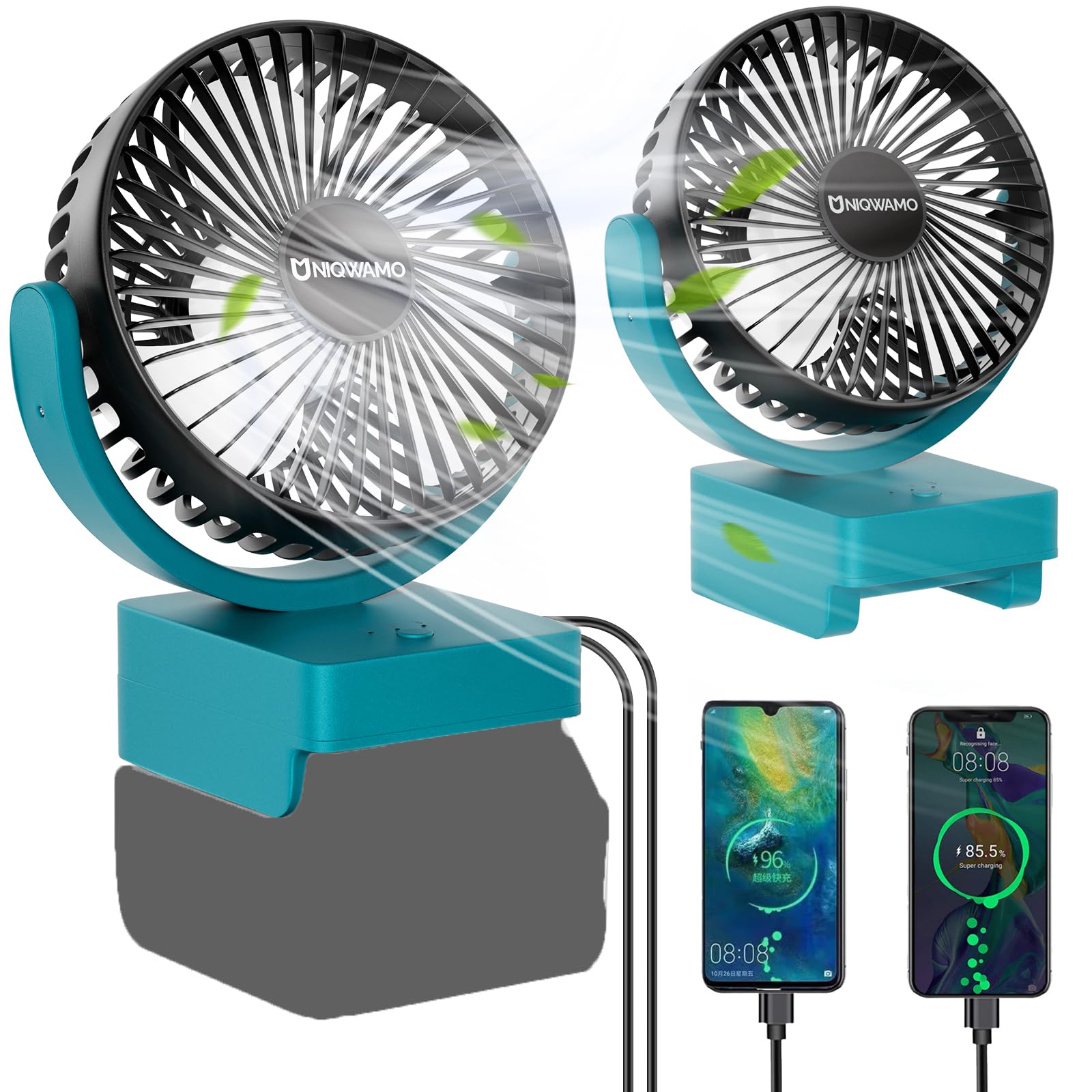 Amazon.com: Uniqwamo Portable Rechargeable Fan Compatible for Makita ...