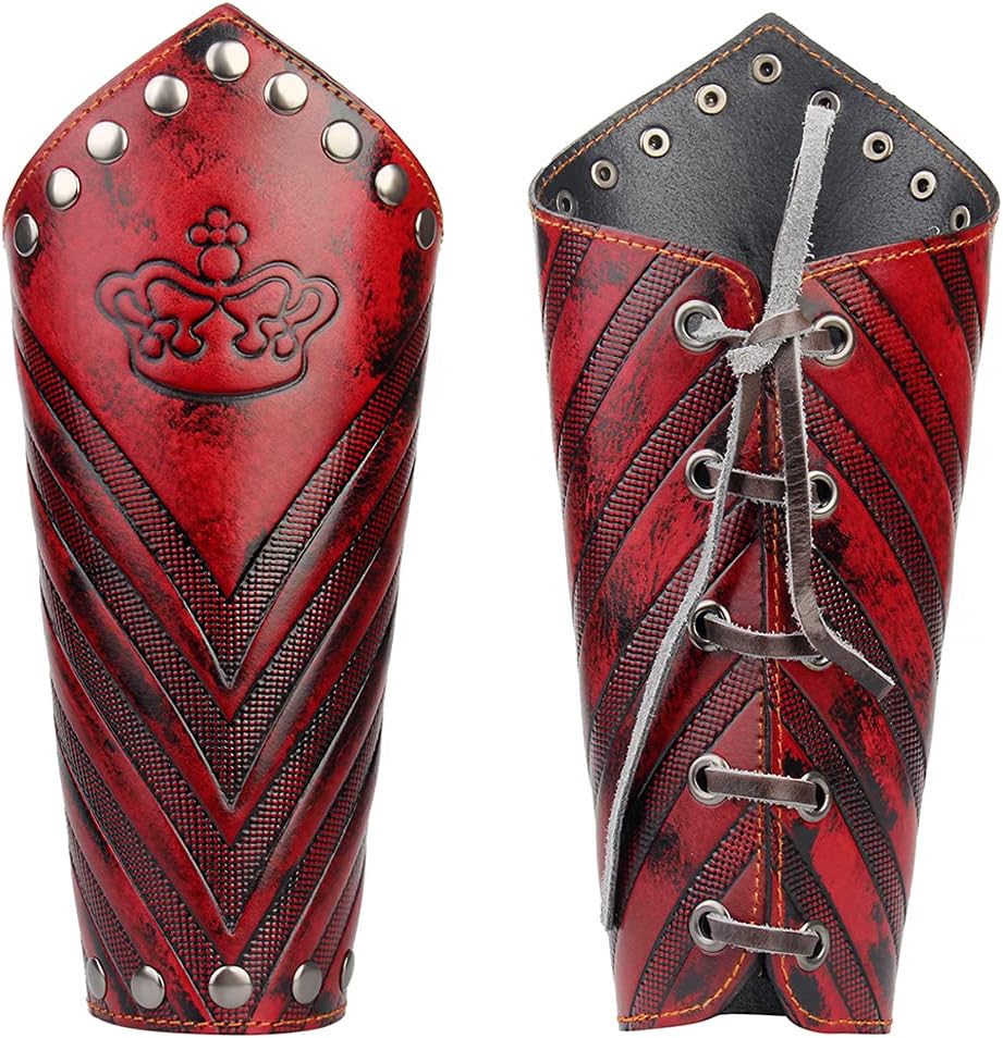JAOYU Leather Bracer Medieval Vambrace Wrist Armor Arm Cuff Viking Arm ...