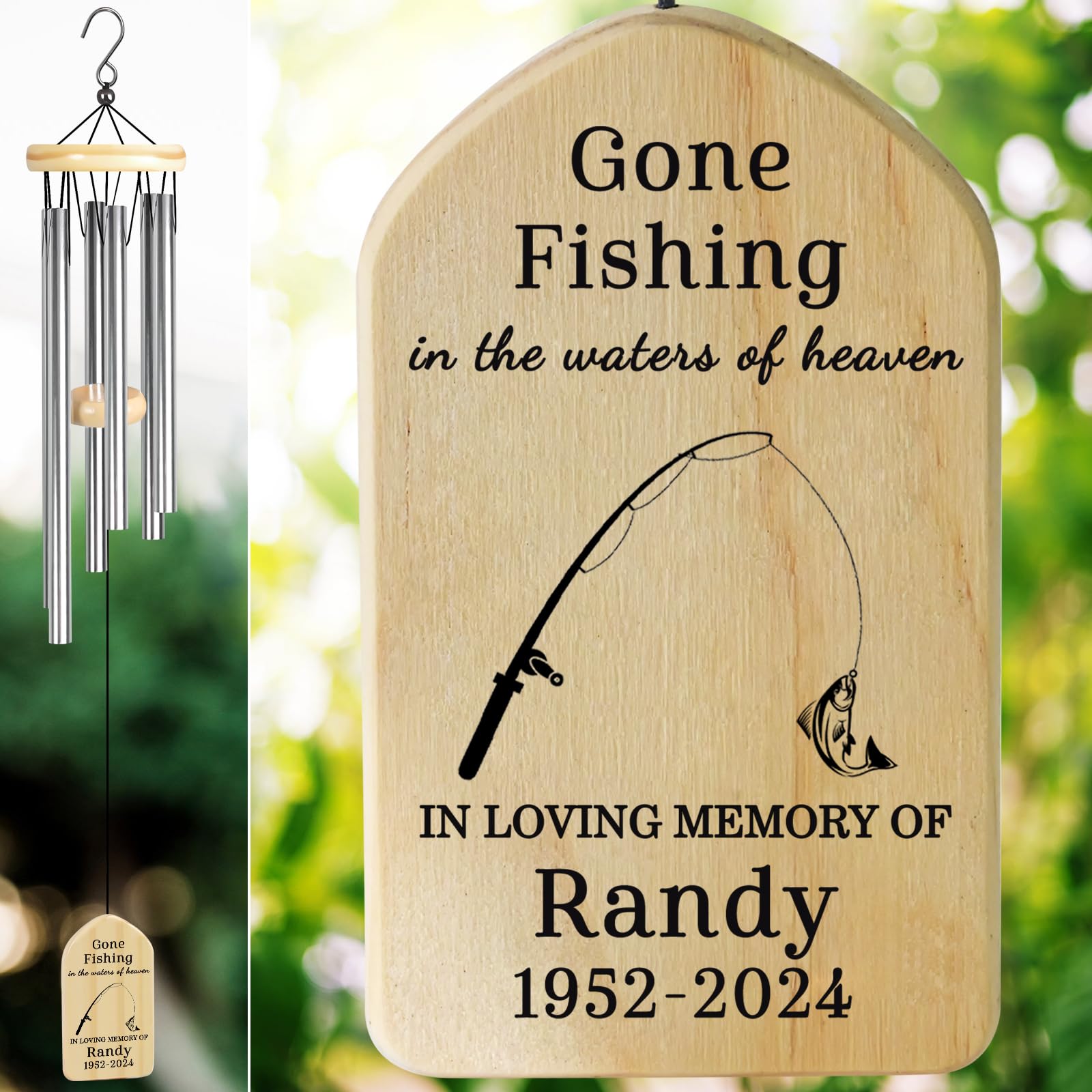 Amazon.com : Fishing in Heaven, Dodosky Personalized Memorial Wind ...