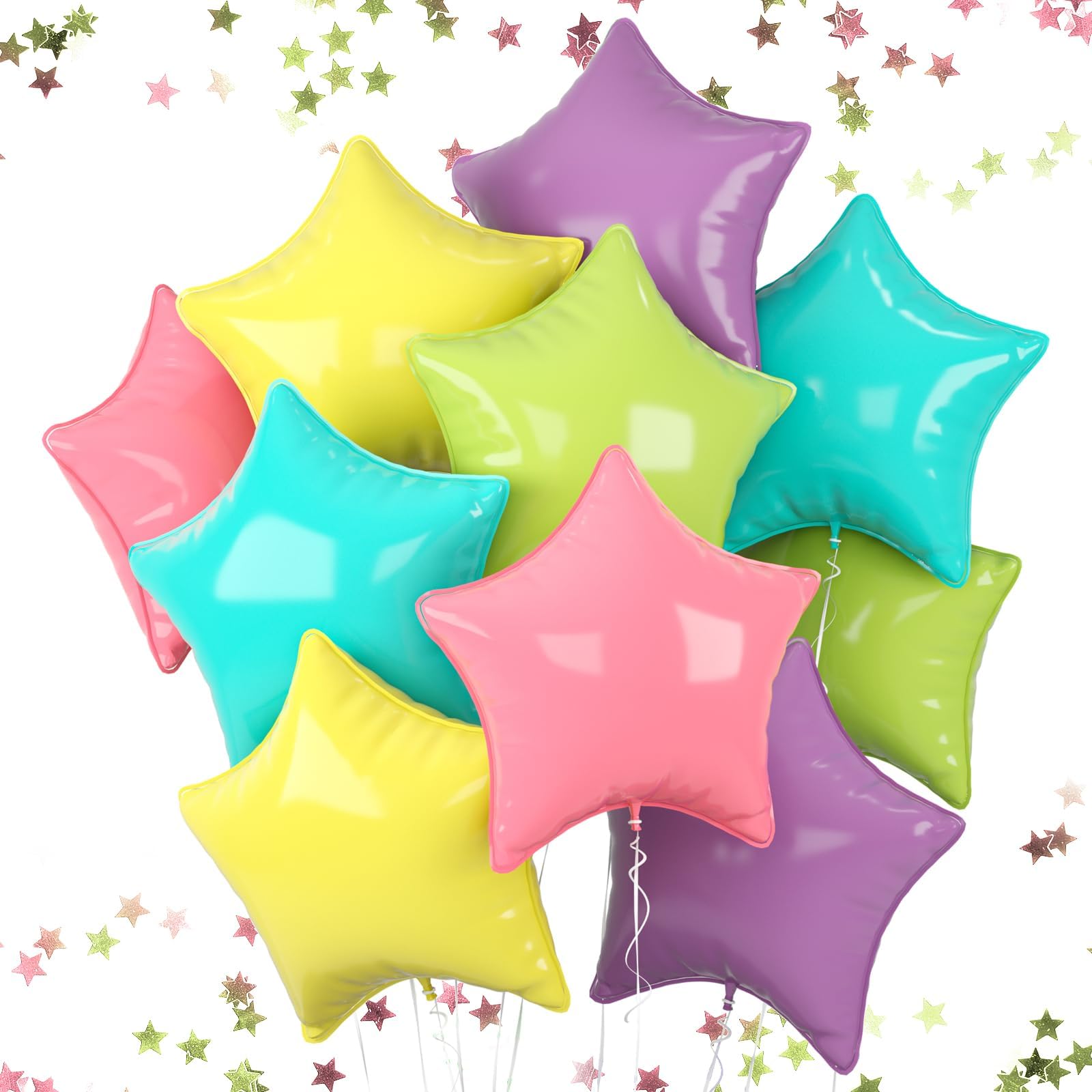 Snapklik.com : 18 Inch Pastel Star Balloons, 10 Pcs Pastel Rainbow Star ...