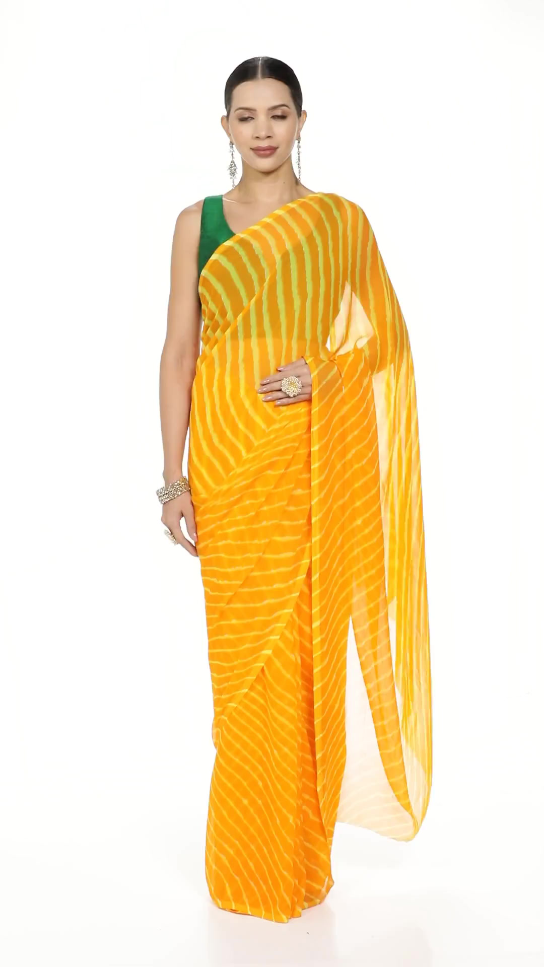 Watch RANI SAAHIBA Women's Chiffon Saree without Blouse Piece on Amazon ...