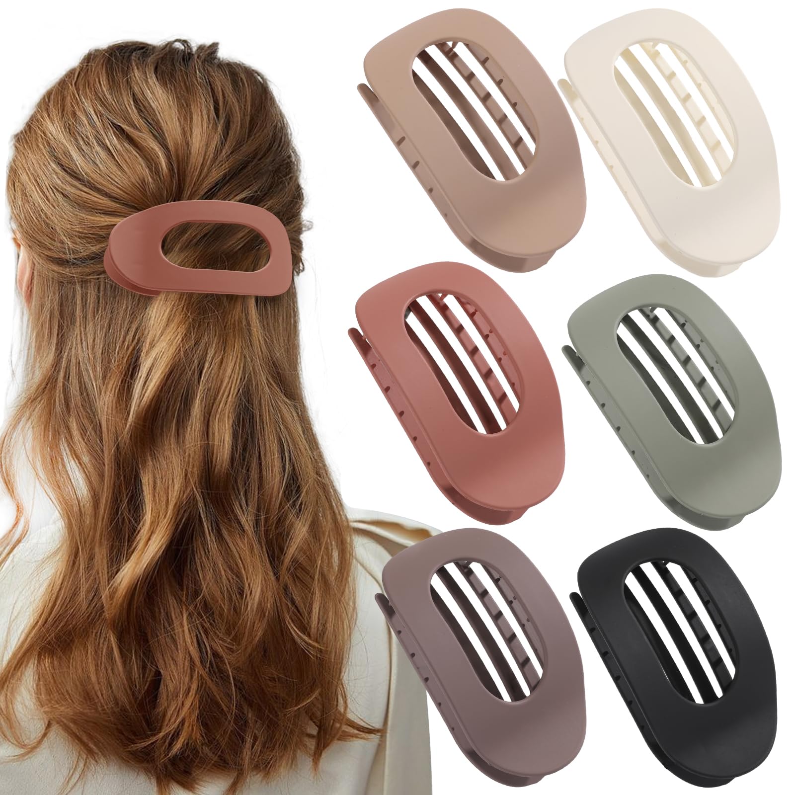 Amazon.com : 6 PCS Flat Hair Clips for Women, French Design Flat Hair ...