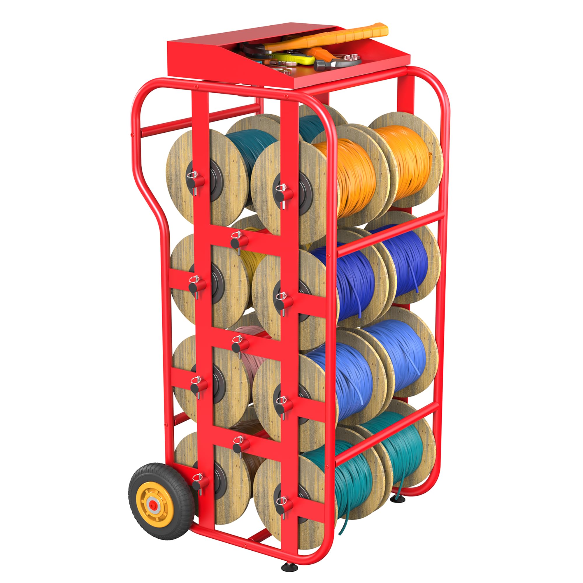 Wire Spool Rack With Wheel,Wiring Spool Dispenser,Cold-Rolled Steel ...