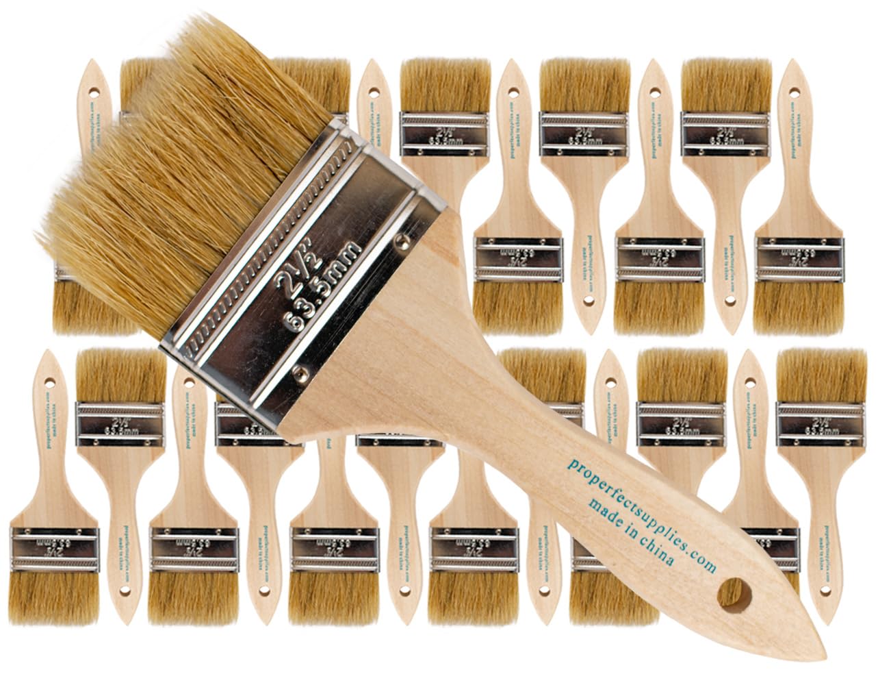 Pro Grade - Chip Paint Brushes - 24 Ea 2.5 Inch Chip Paint Brush Light ...