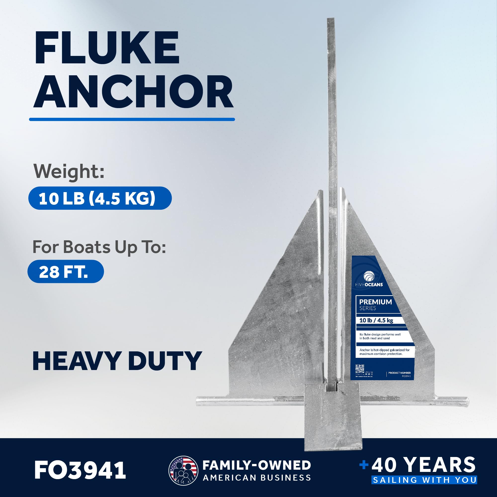 Snapklik.com : Boat Anchor - Fluke Anchor, 10 Lb, Galvanized Steel Boat ...