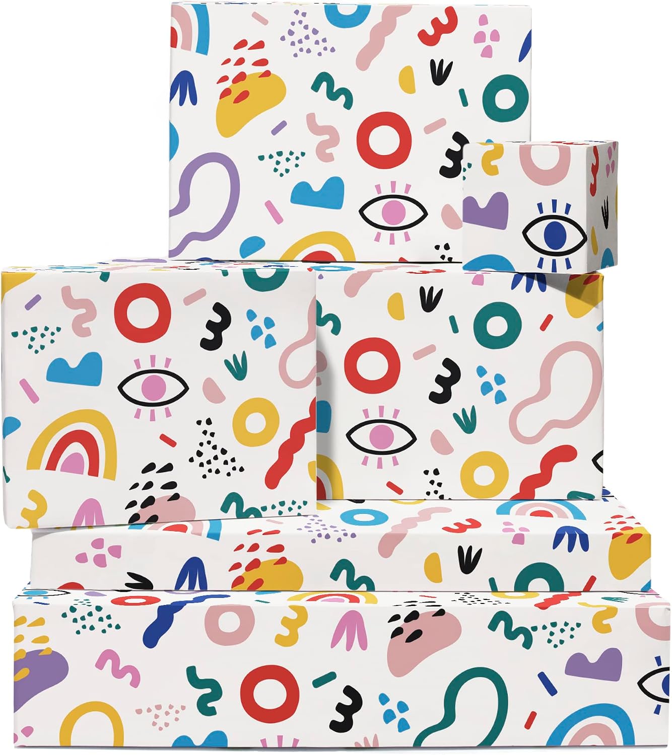 Amazon.com: CENTRAL 23 Abstract Gift Wrapping Paper - 6 Sheets Colorful ...