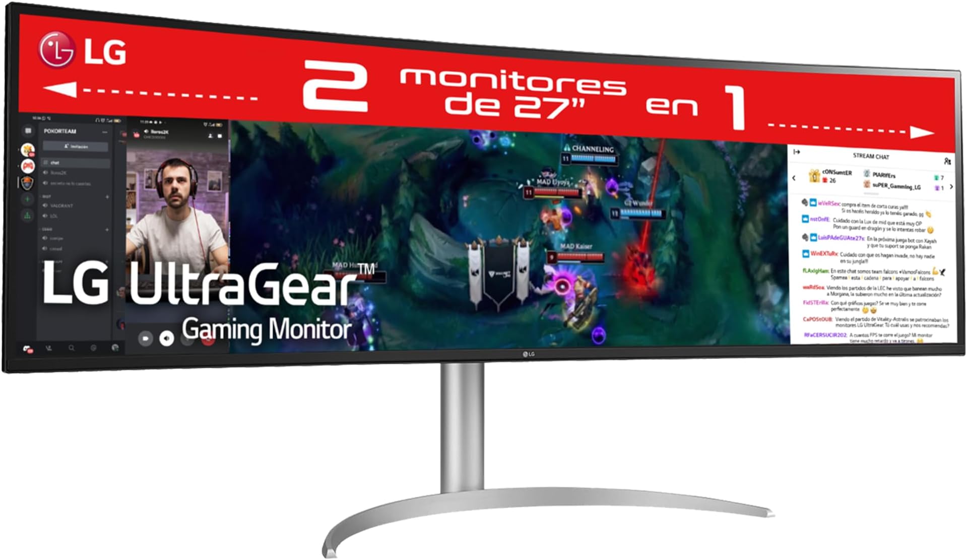 LG UltraWide™ 49WQ95C-W - Schermo PC ultra ampio da 49" - Pannello IPS risoluzione 5120x1440 ...