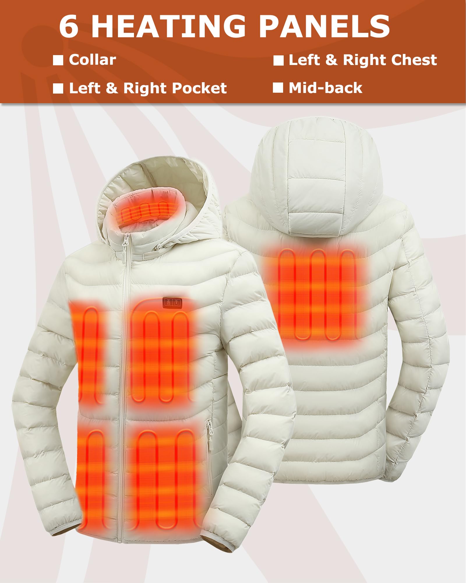 Snapklik.com : Venustas Dual Control Heated Jacket For Women And Men, 6 ...