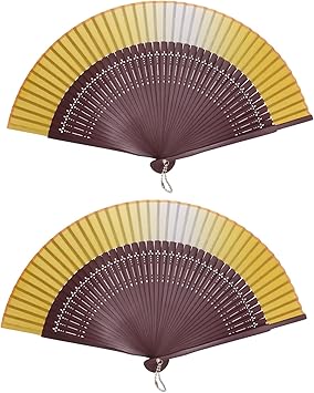 Amazon.com: FoDau770 Classical Folding Fans, 2 Pieces Bamboo Handheld ...