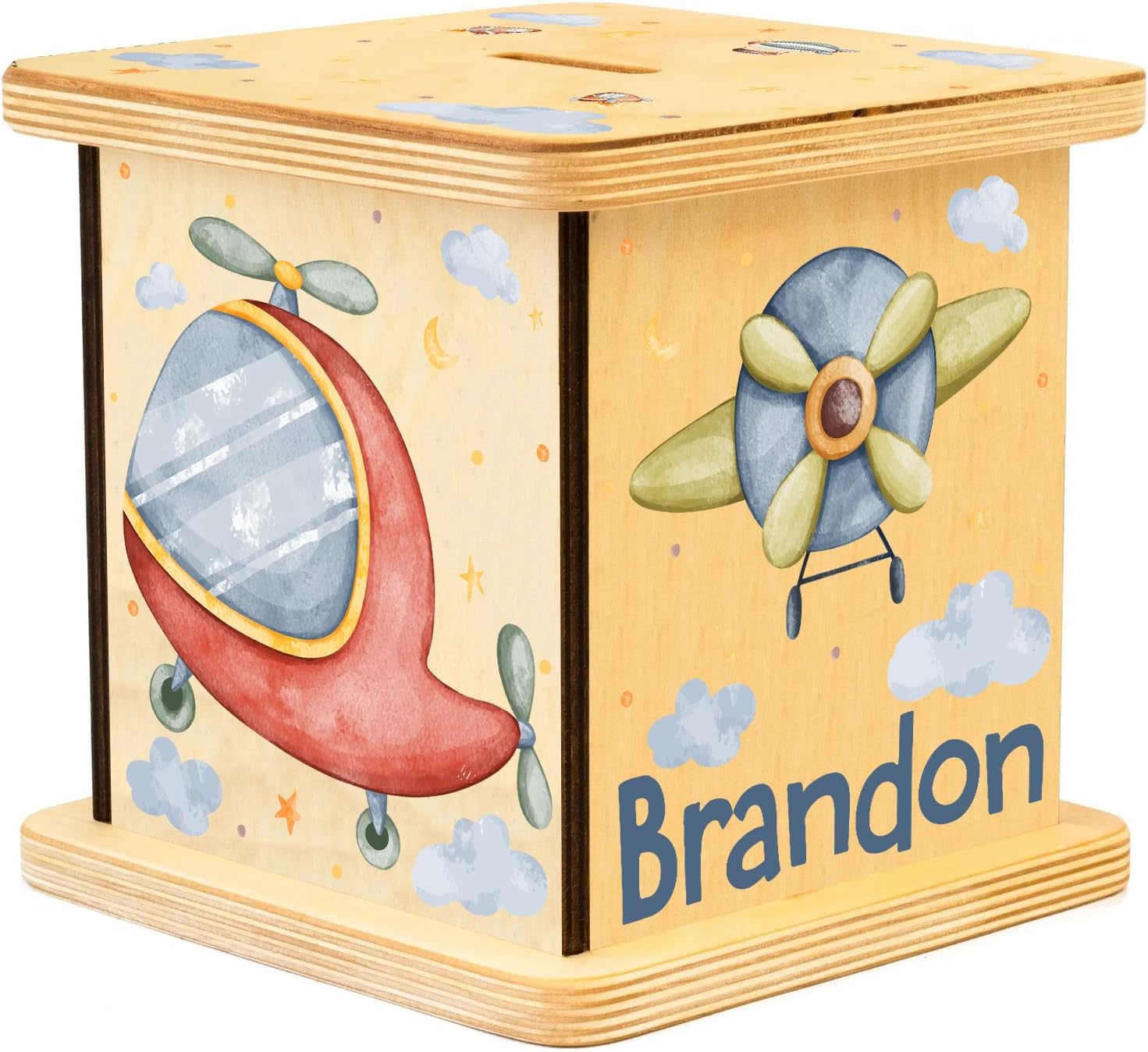 Amazon.com: Honestchi Personalized Piggy Bank, Wooden Money Banks for ...